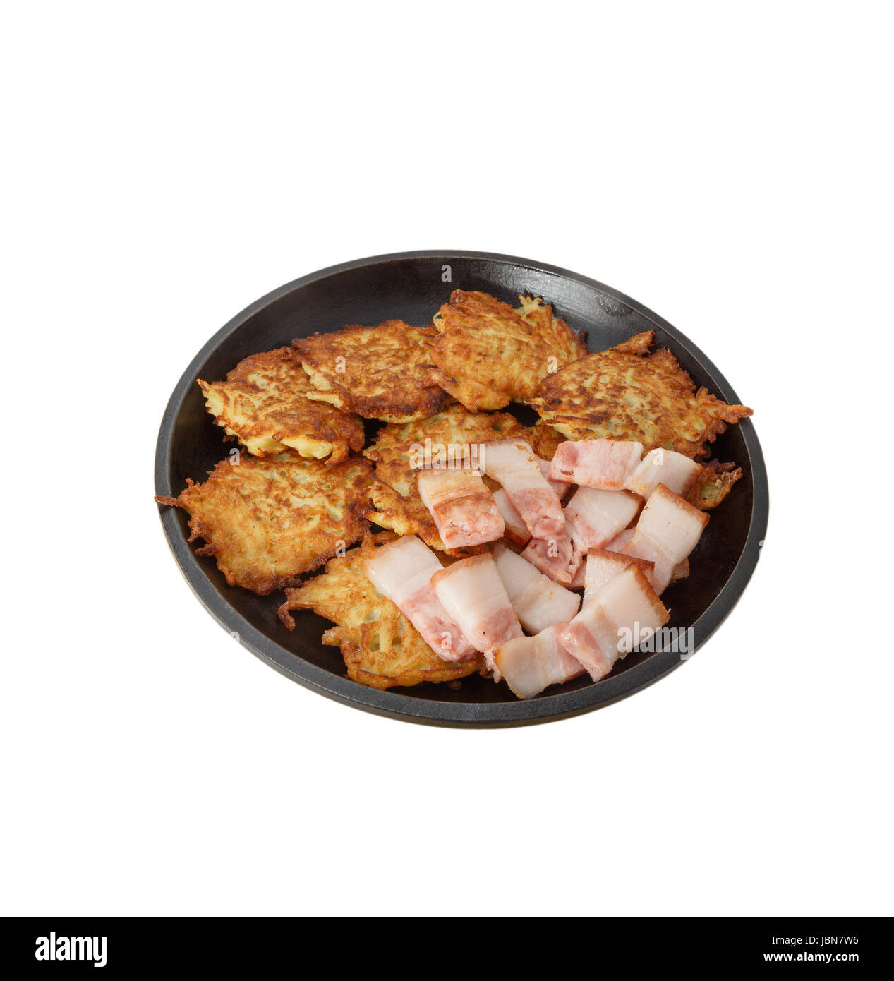 Meat slices fried potato hi-res stock photography and images - Alamy