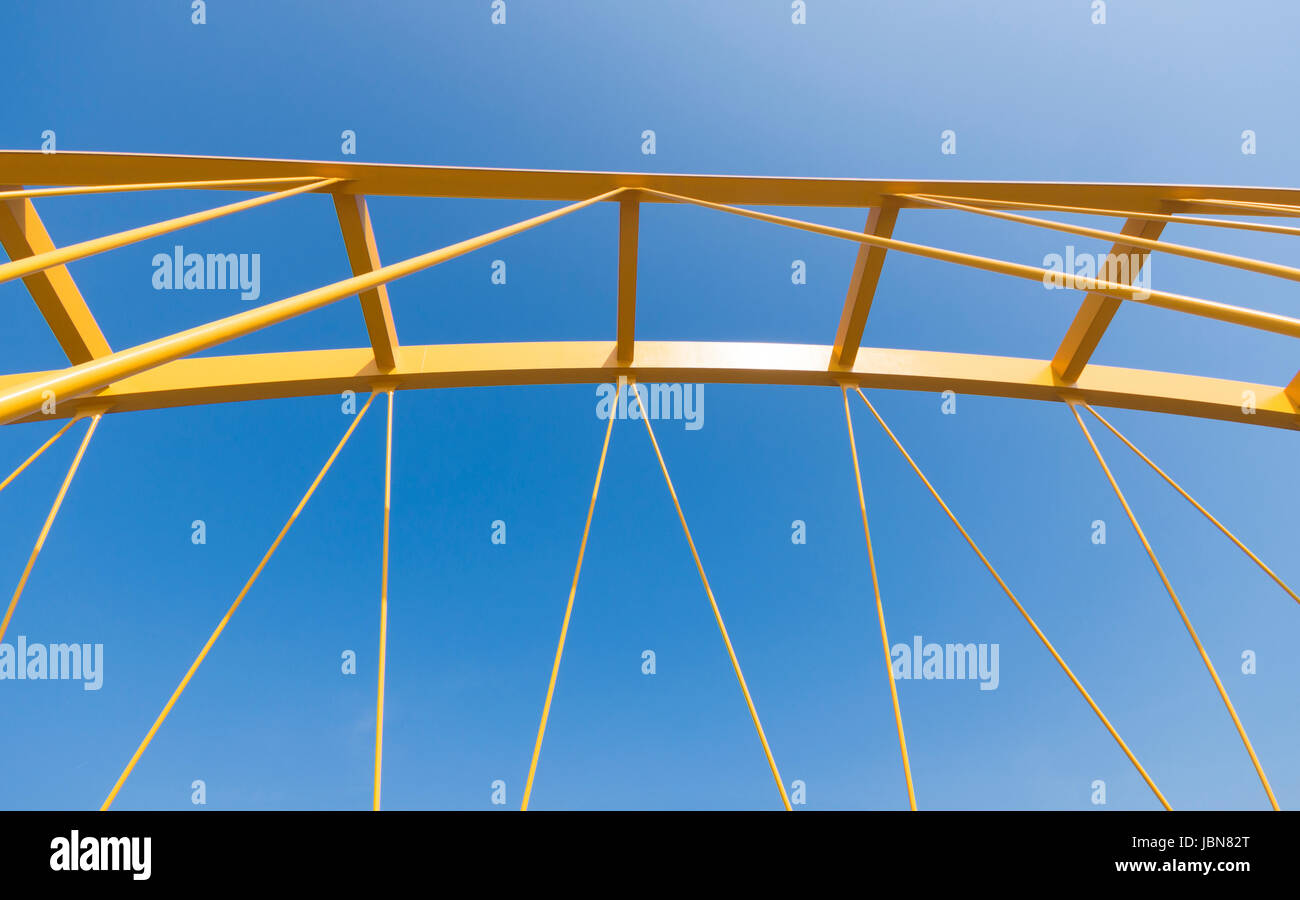 detail of the yellow arch bridge in Utrecht, netherlands. The Hogeweide ...