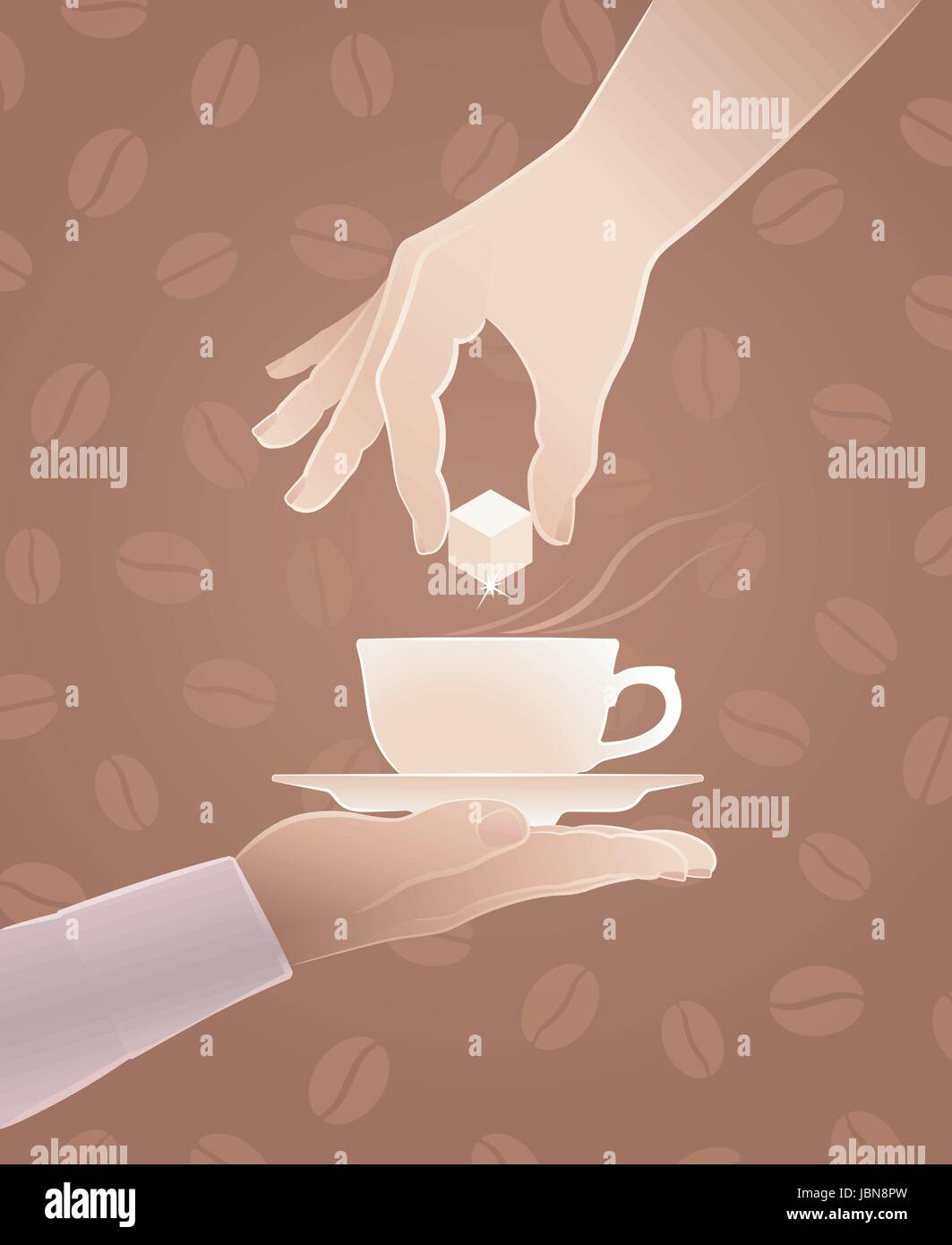 Waiter white coffee cup Stock Vector Images - Alamy