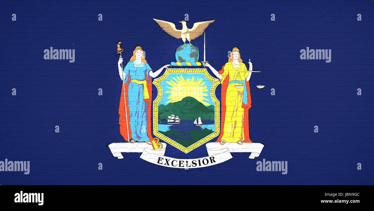 Illustration of the flag of New York state in America looking like it ...