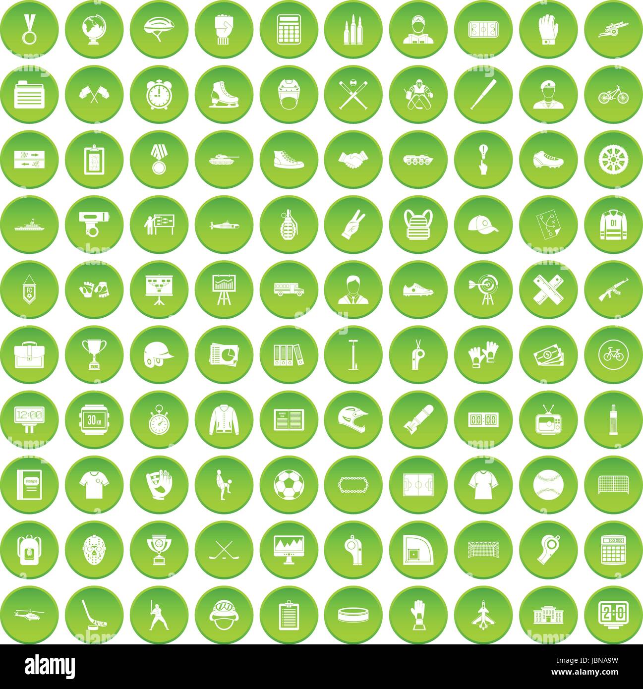 100 mens team icons set green circle isolated on white background ...