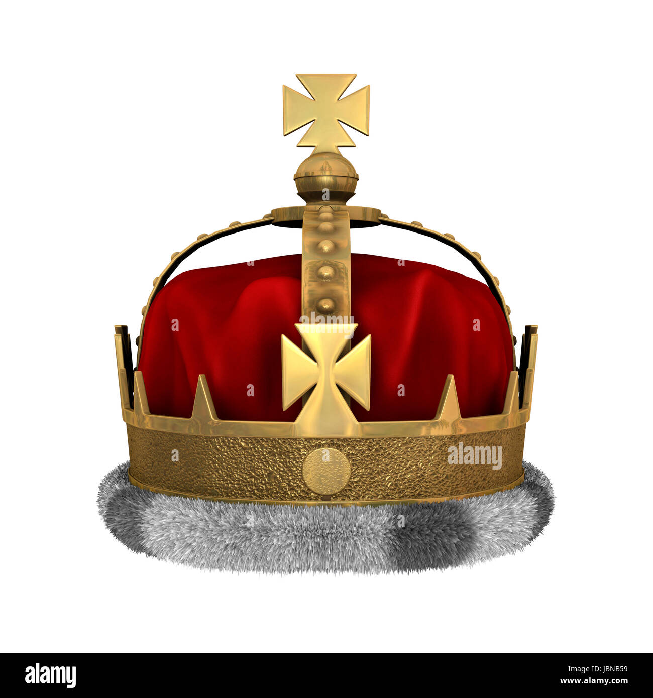 3D digital render of a royal crown isolated on white background Stock ...