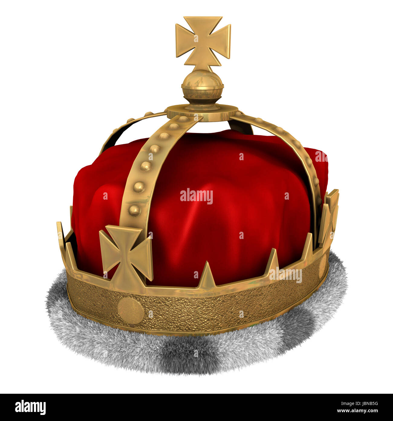 3D digital render of a royal crown isolated on white background Stock ...