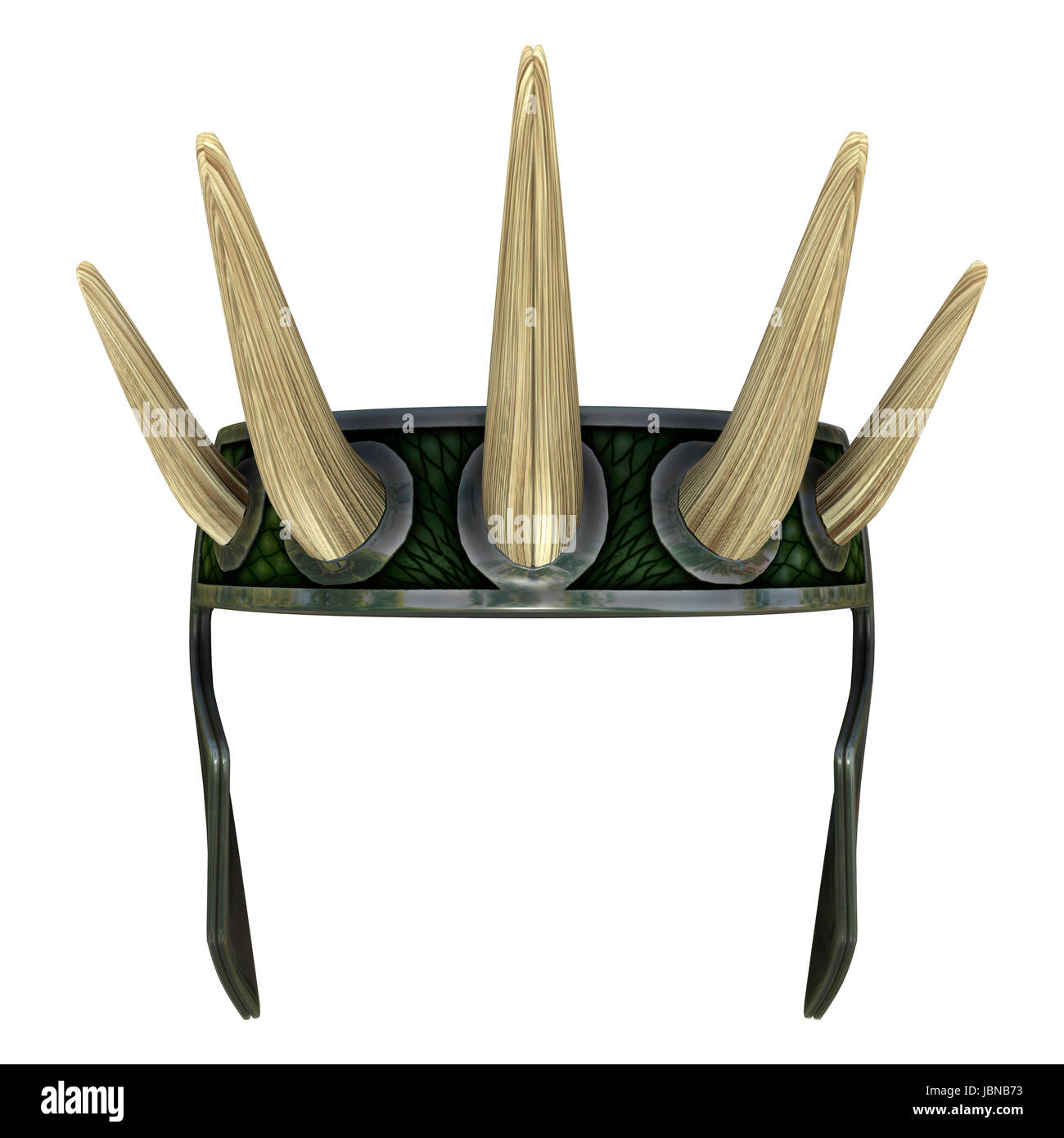 3D digital render of a spiky tribal crown isolated on white background ...