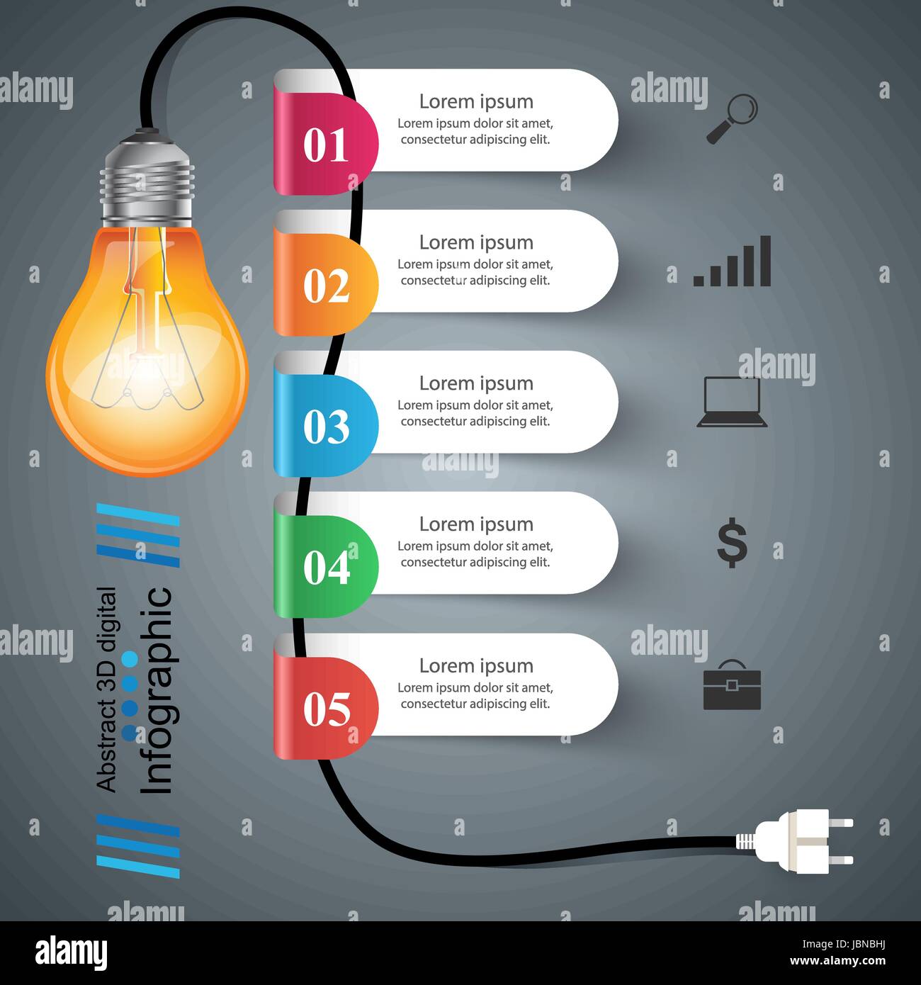 Infographic design. Bulb, Light icon Stock Vector Image & Art - Alamy