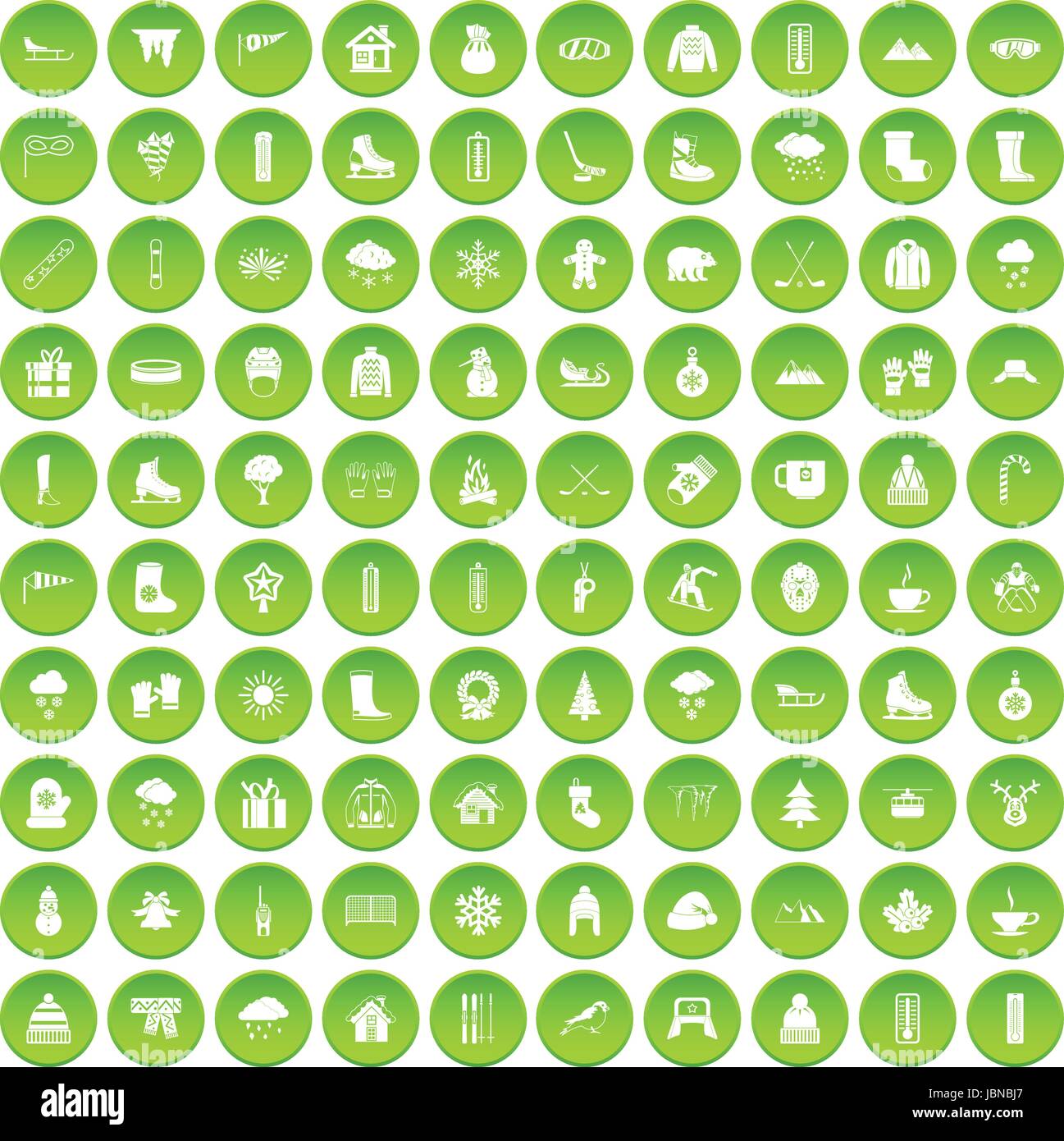 100 wine icons set green circle isolated on white background vector ...