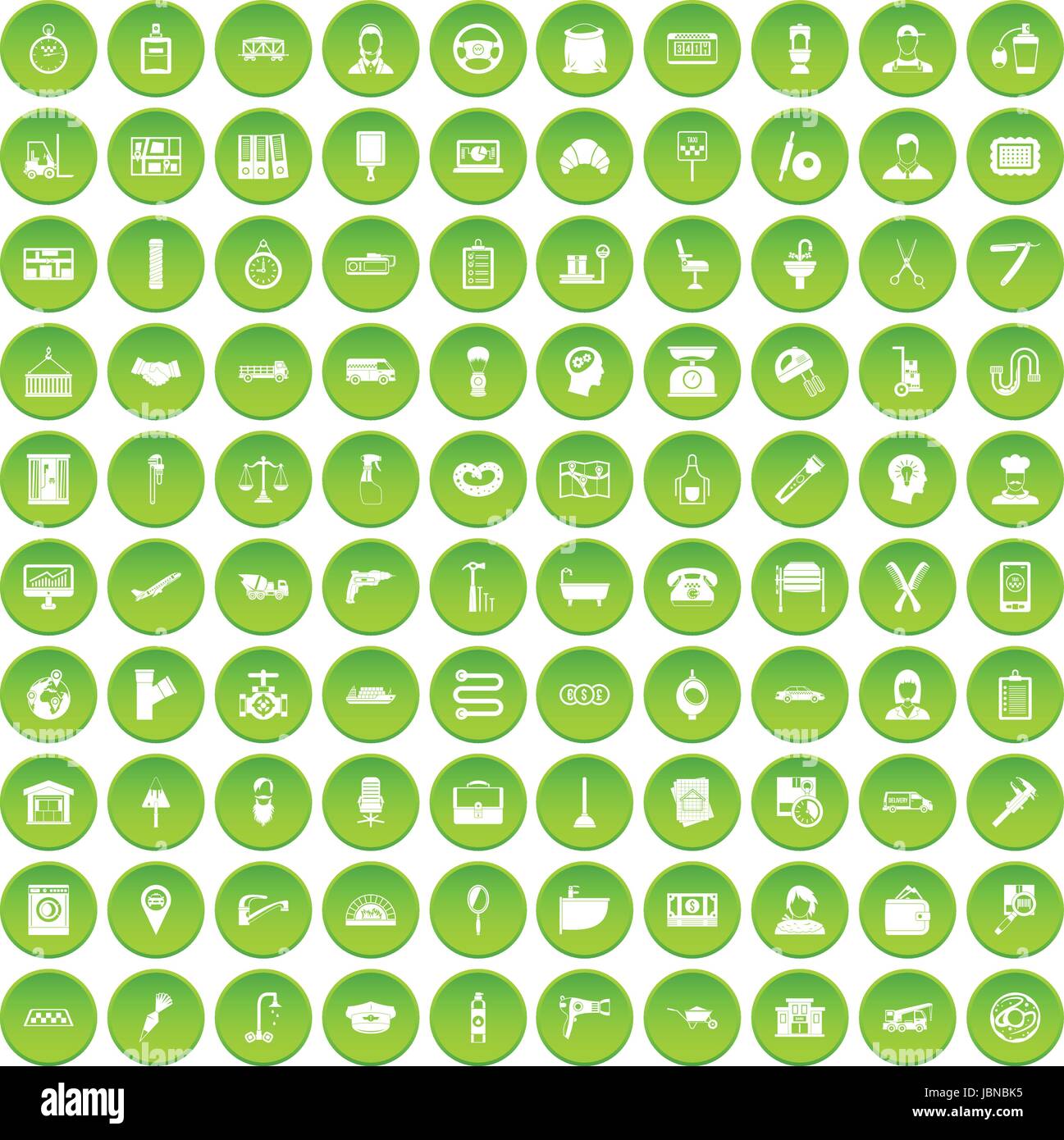 100 women health icons set green circle isolated on white background ...