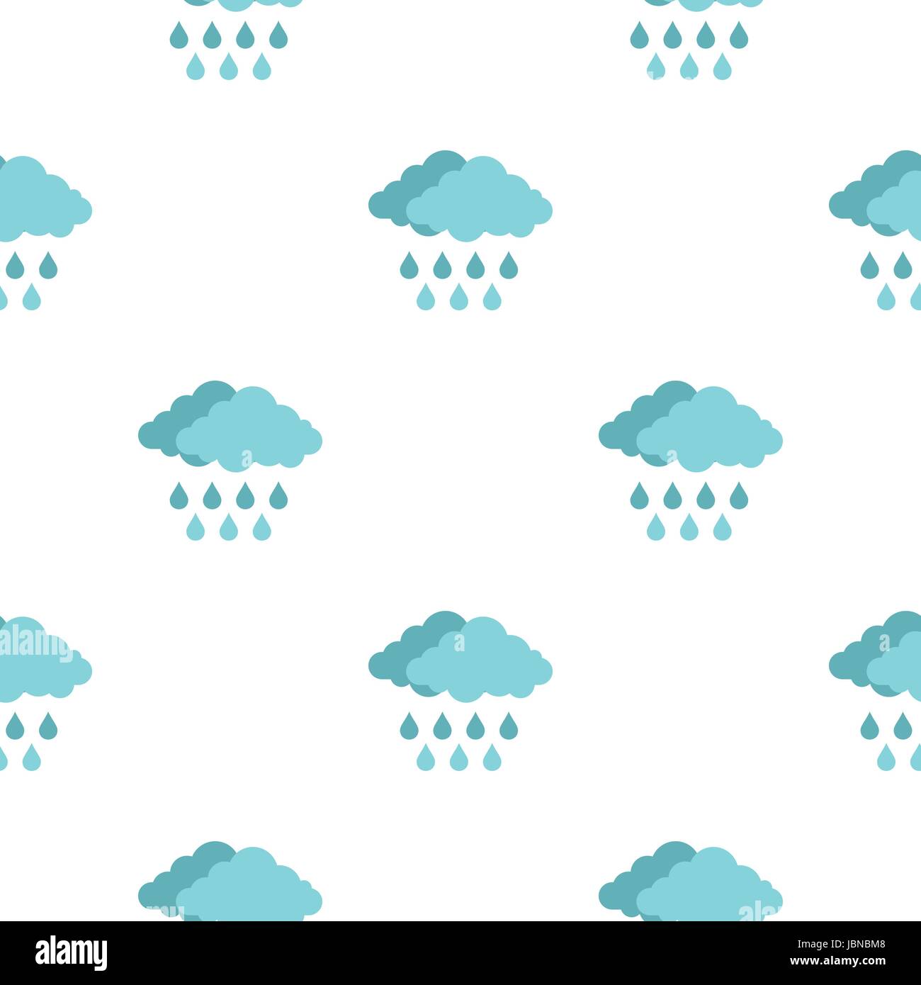 Cloud with rain pattern seamless background in flat style repeat vector ...