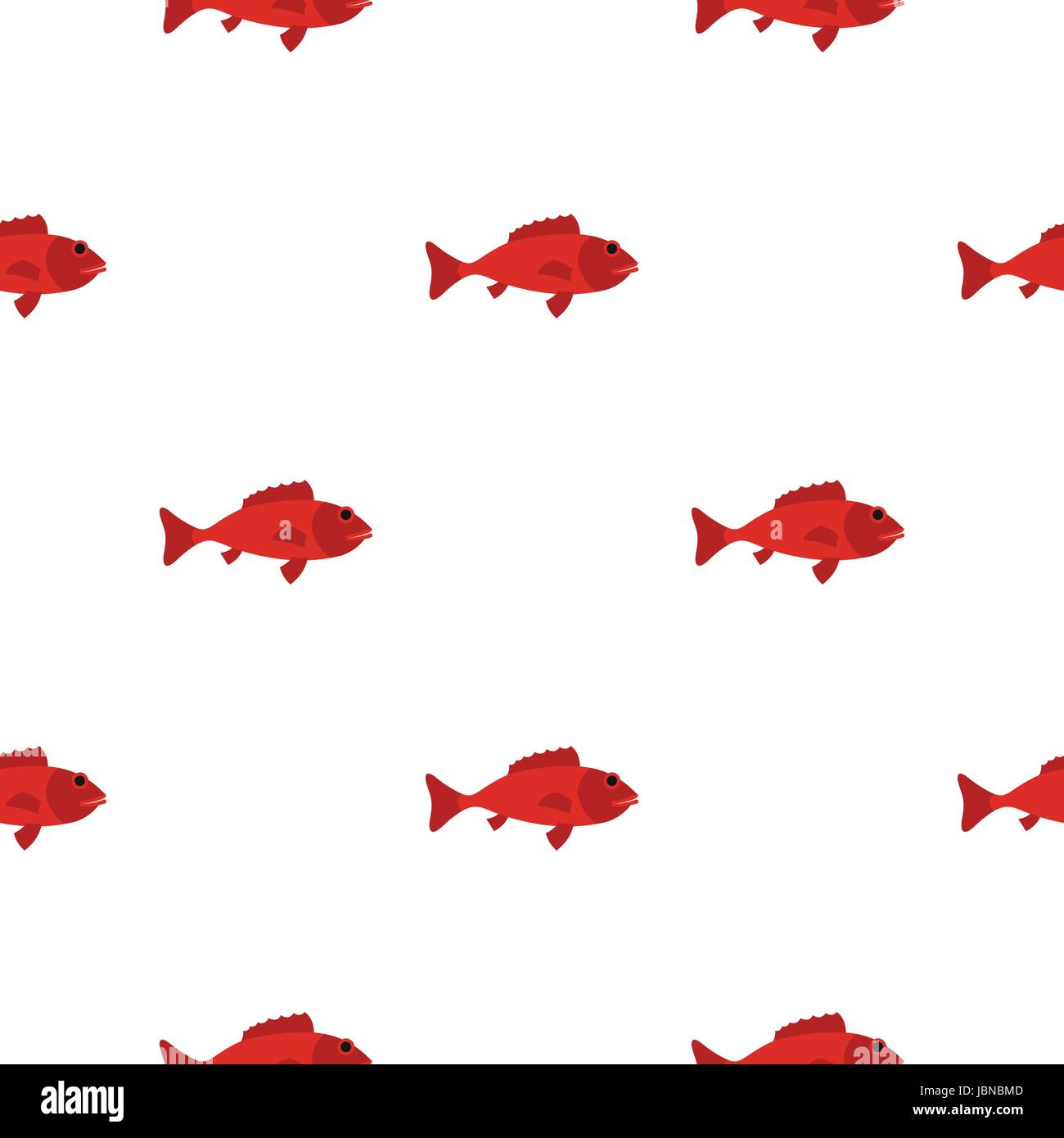 Fish pattern seamless background in flat style repeat vector ...