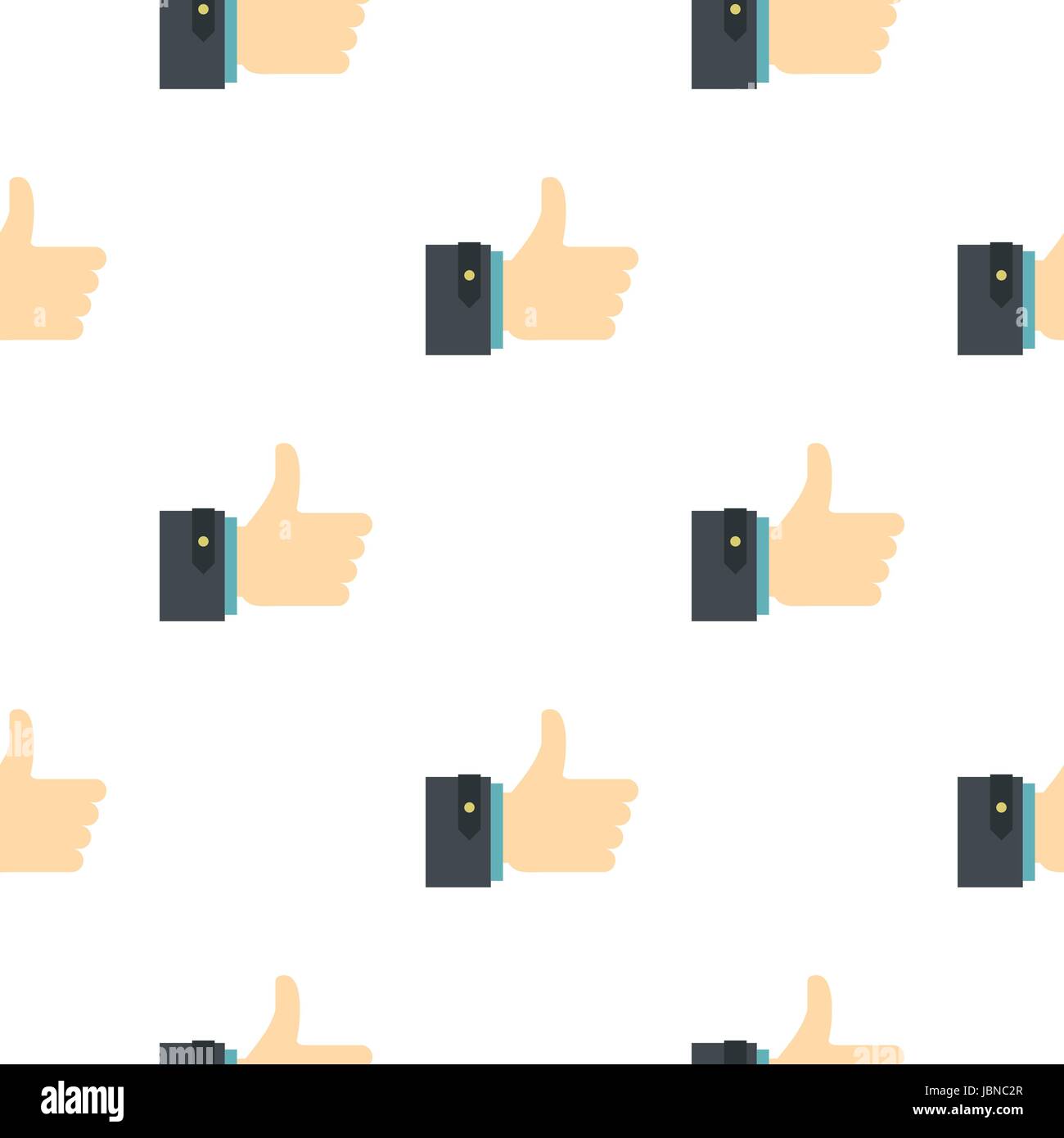 Thumb up gesture pattern seamless background in flat style repeat ...