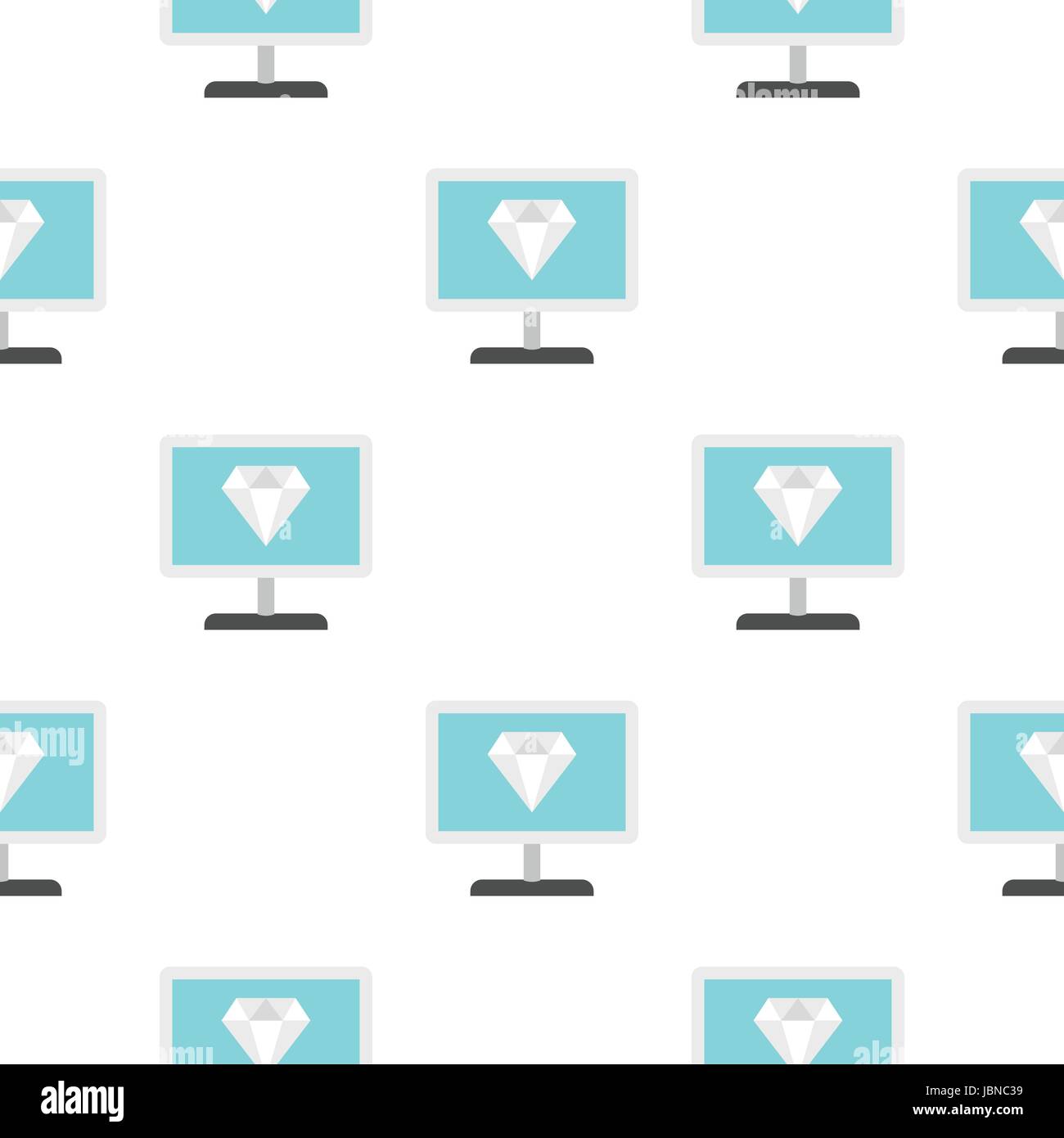 Computer monitor with a diamond pattern seamless background in flat ...