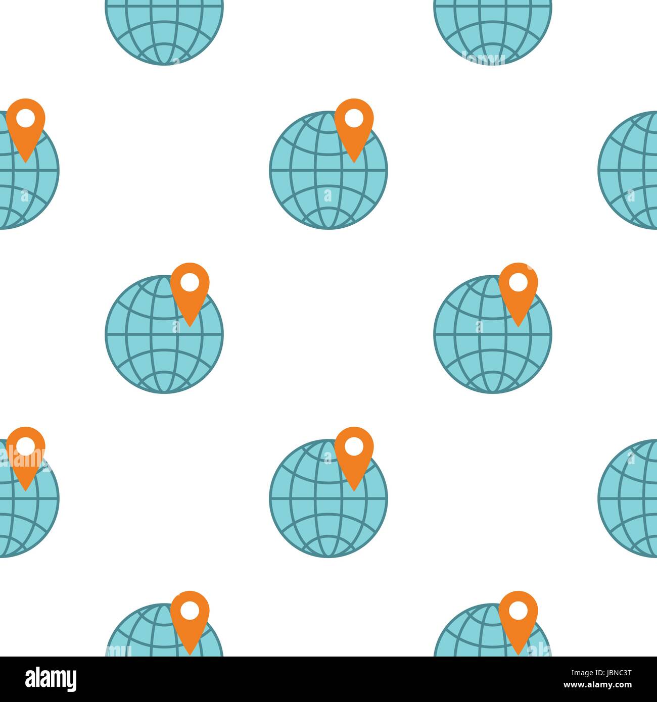 Globe and map point pattern seamless background in flat style repeat ...