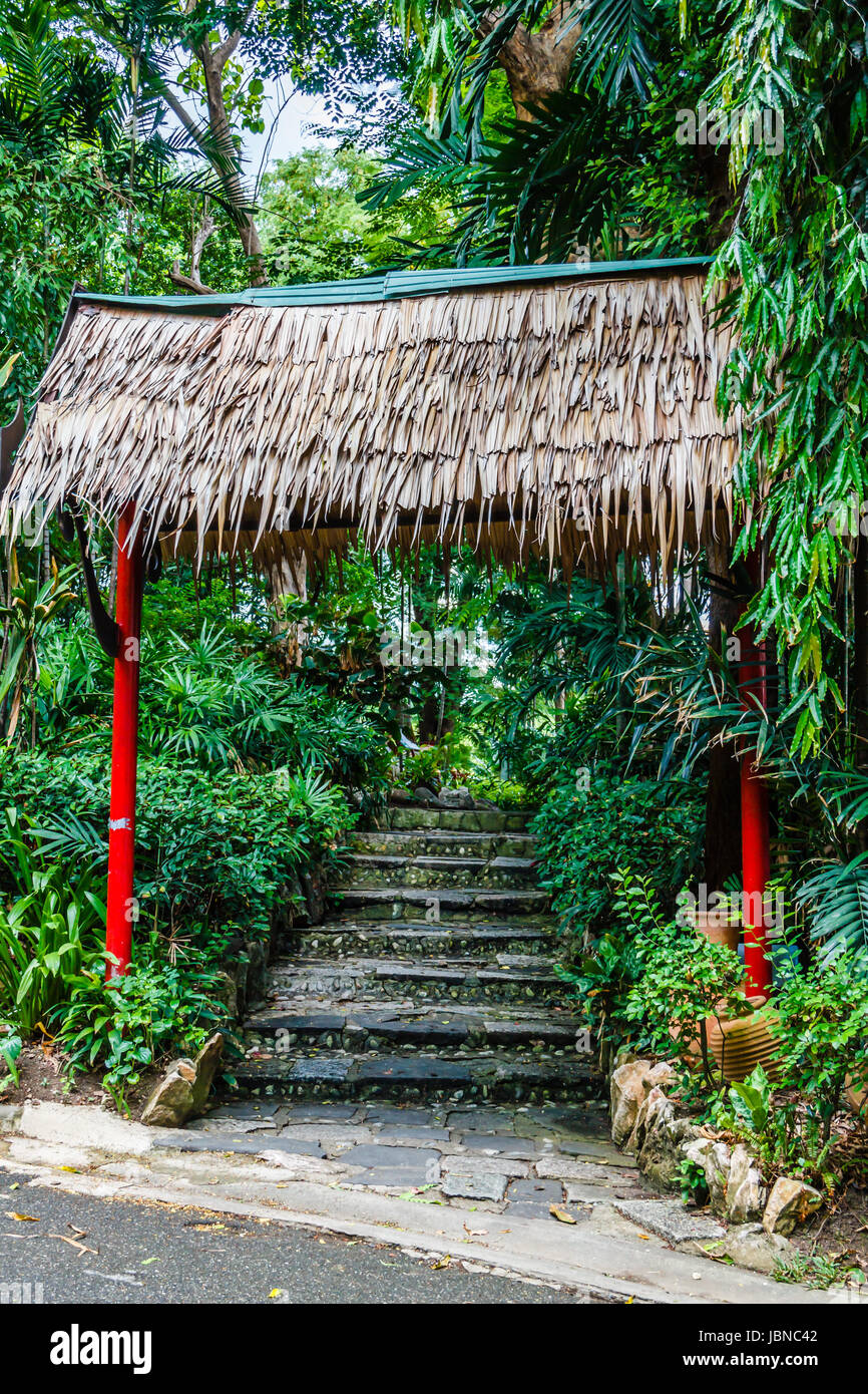 arched entrance with stone stairs in the zoo Stock Photo - Alamy