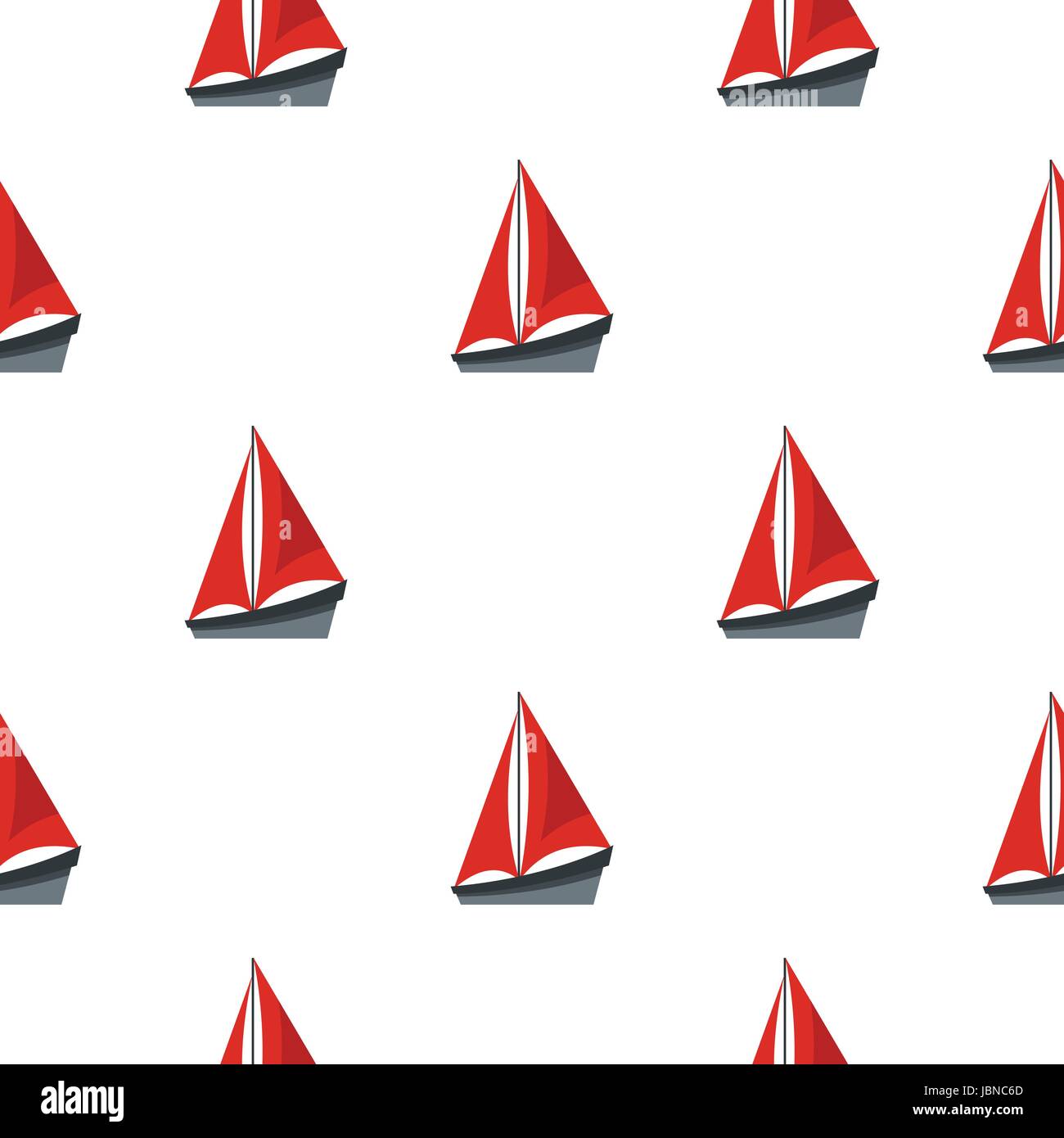 Small boat pattern seamless background in flat style repeat vector ...