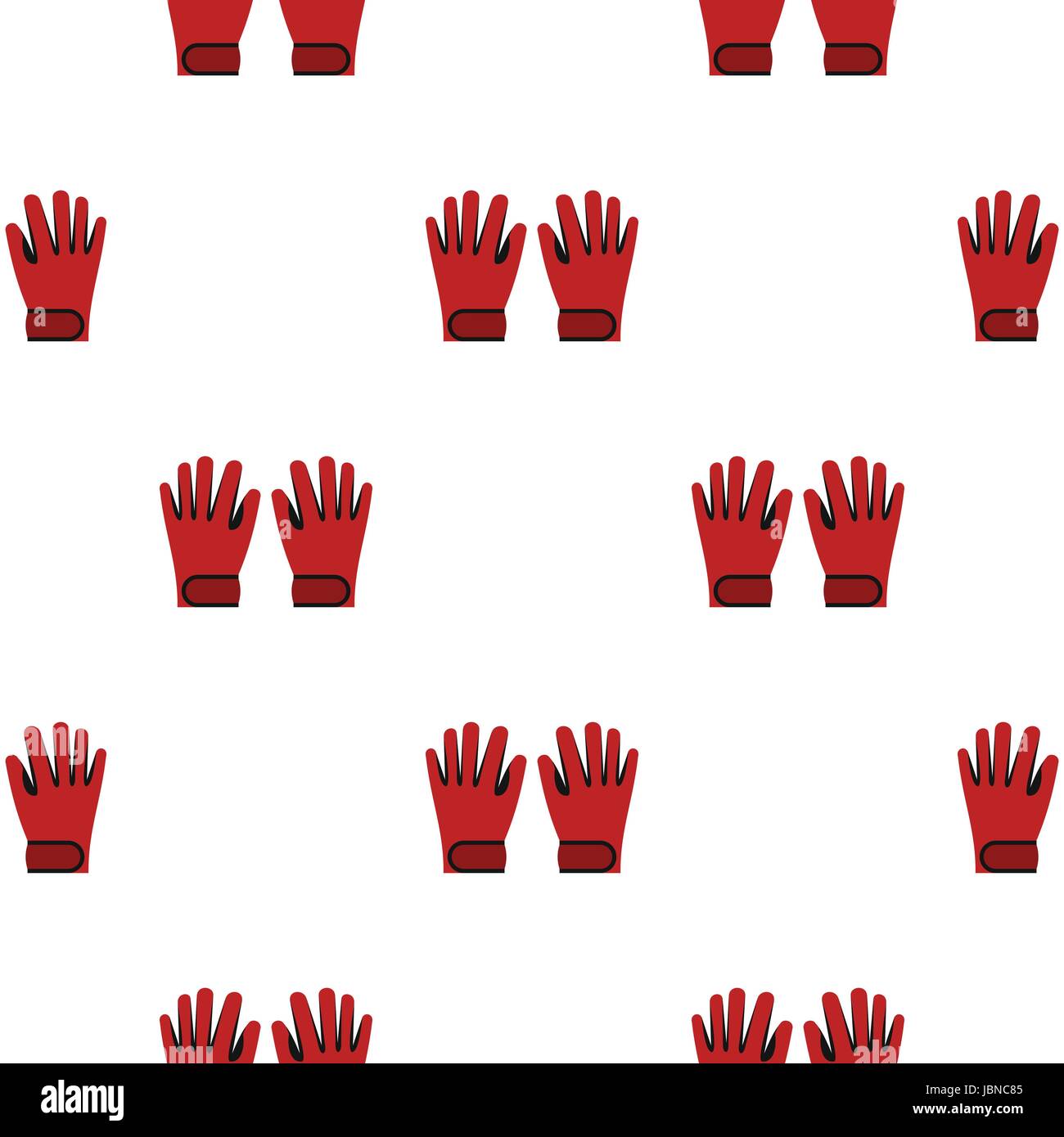 Red winter ski gloves pattern seamless background in flat style repeat ...