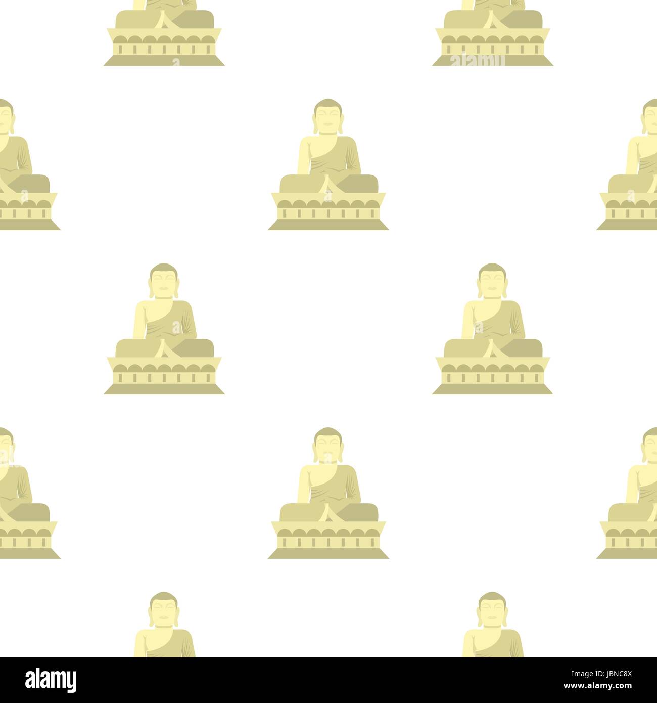 Sitting Buddha, South Korea pattern seamless background in flat style ...