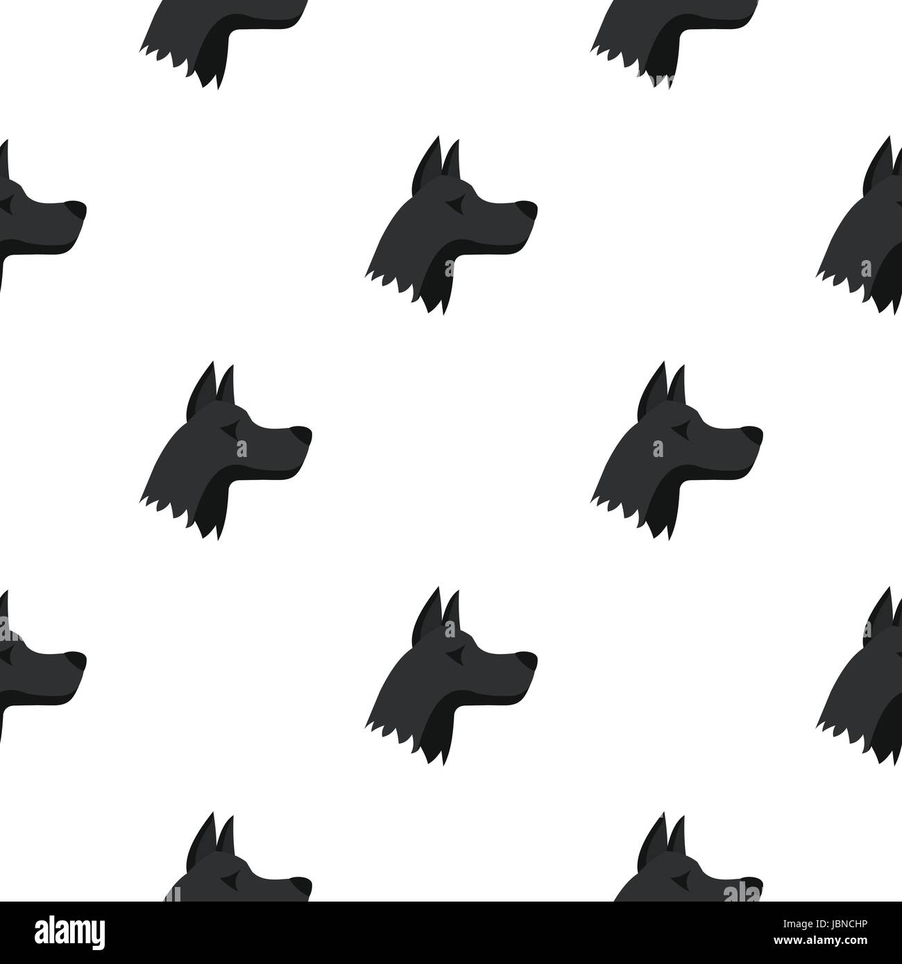 Doberman dog pattern seamless background in flat style repeat vector ...