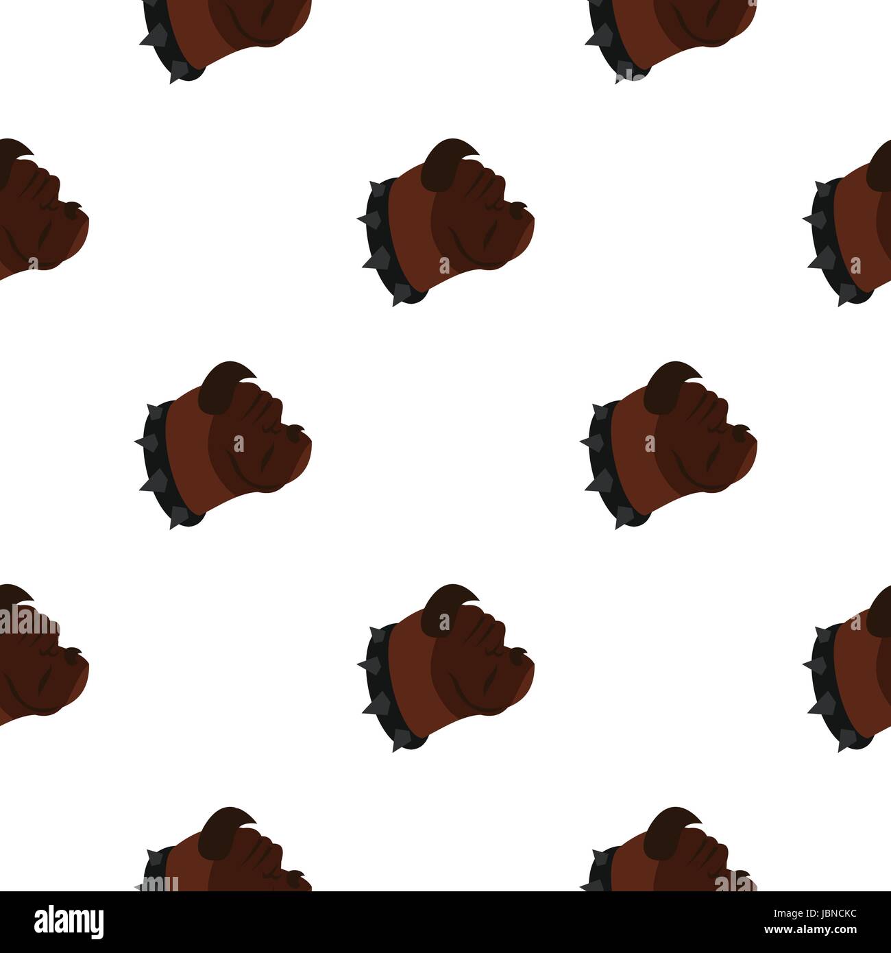 Bulldog dog pattern seamless background in flat style repeat vector ...
