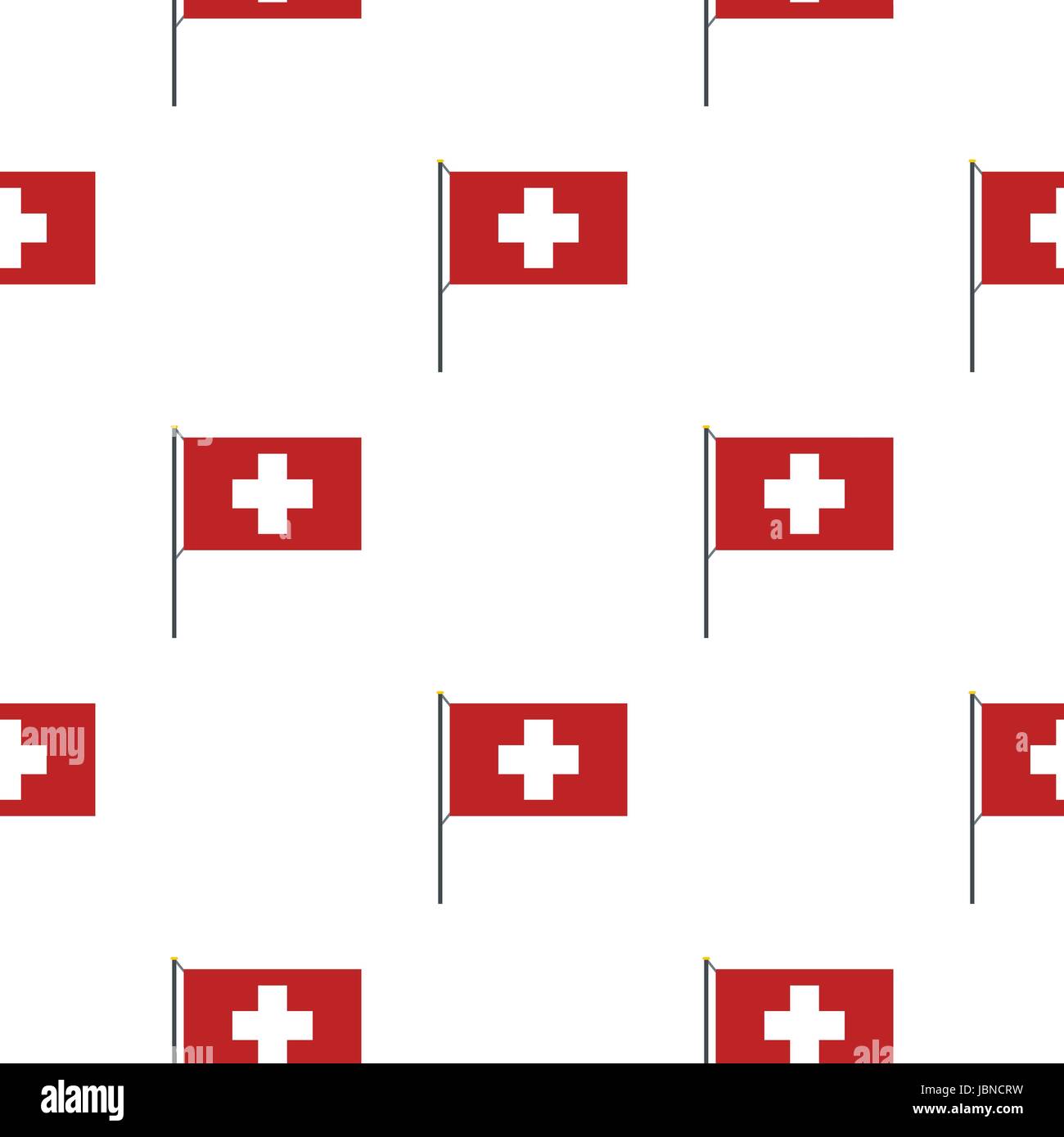 Flag of Switzerland pattern seamless background in flat style repeat ...