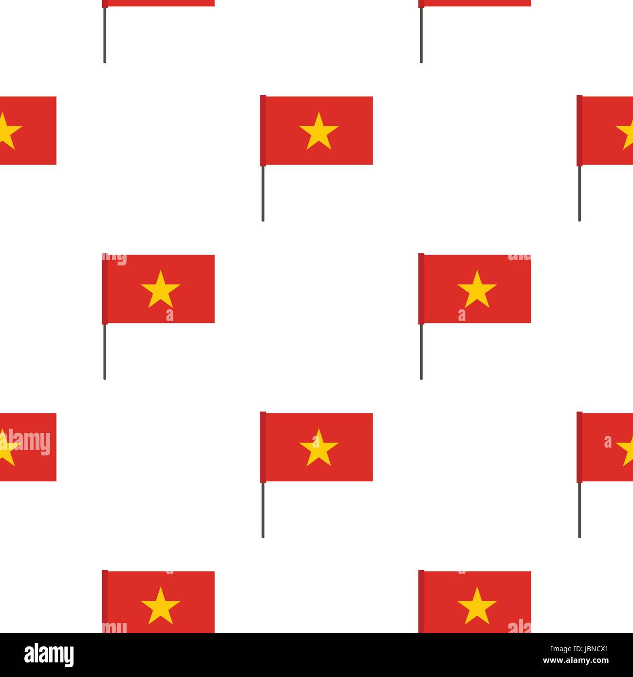 Flag of Vietnam pattern seamless background in flat style repeat vector ...