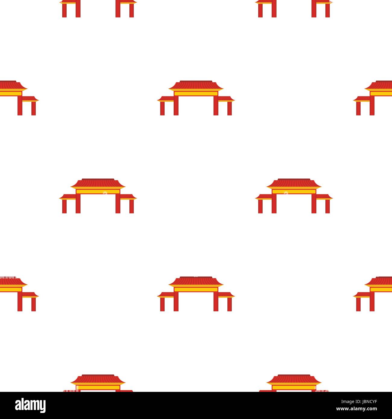 Pagoda pattern seamless background in flat style repeat vector ...