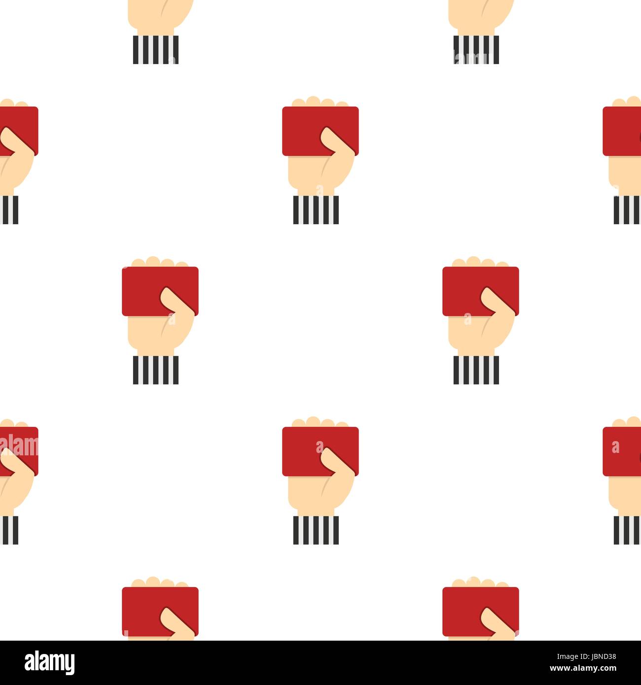Hand of soccer referee showing red card pattern seamless background in ...