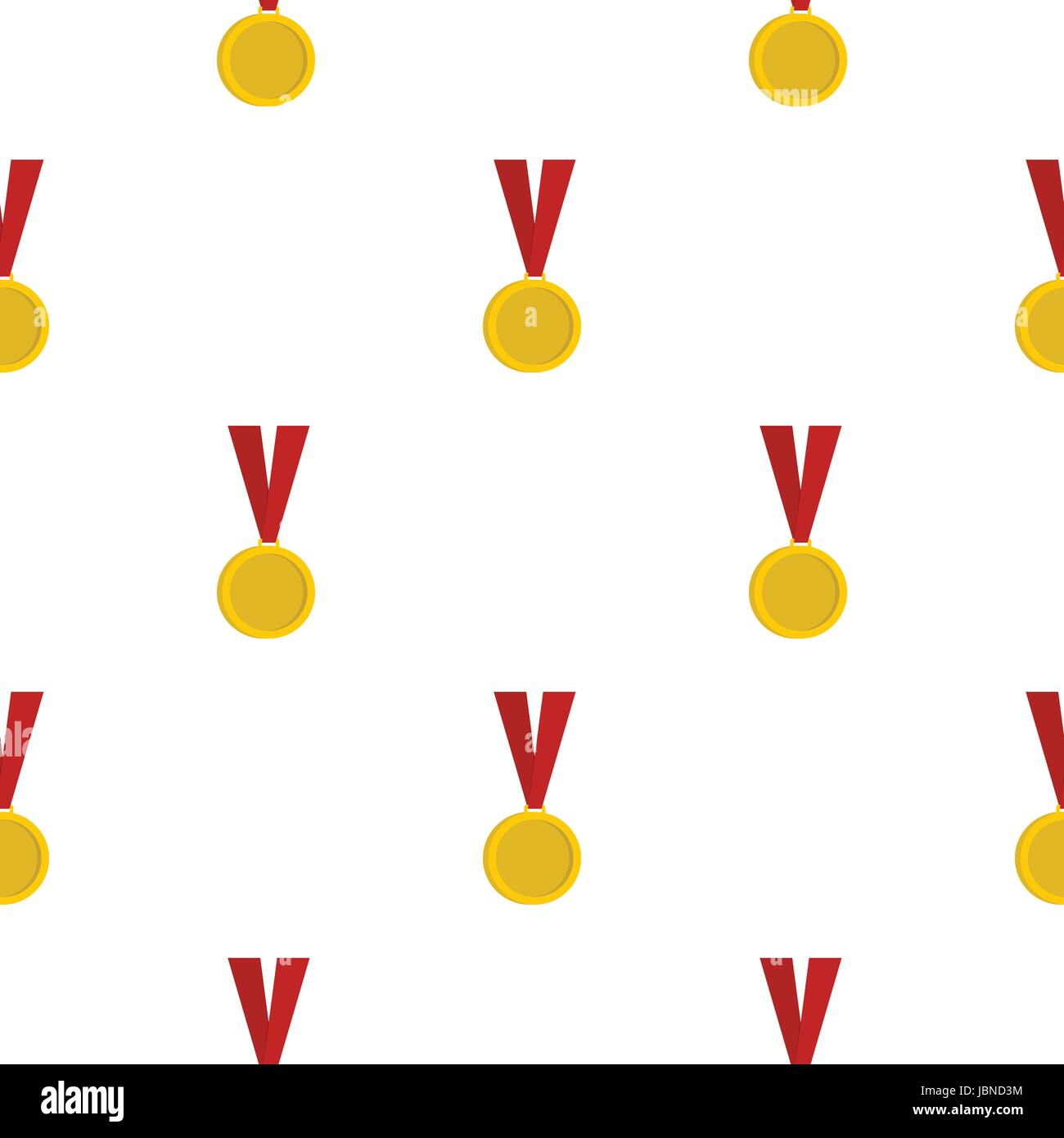 Gold medal pattern seamless background in flat style repeat vector ...