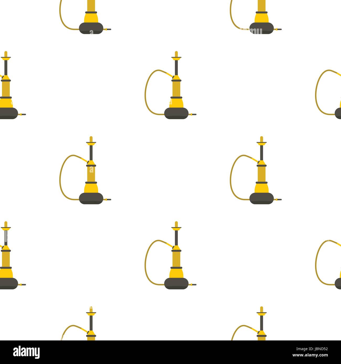 Yellow hookah pattern seamless background in flat style repeat vector ...