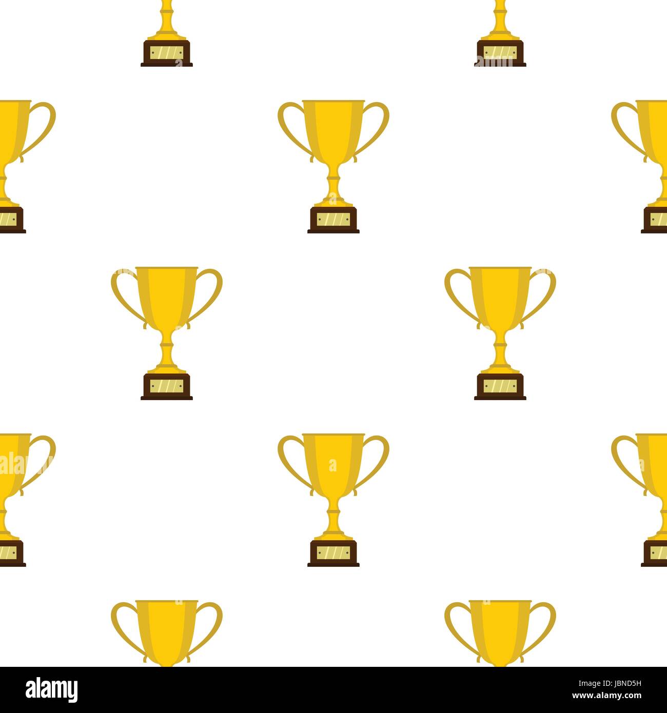 Gold trophy cup pattern seamless background in flat style repeat vector ...
