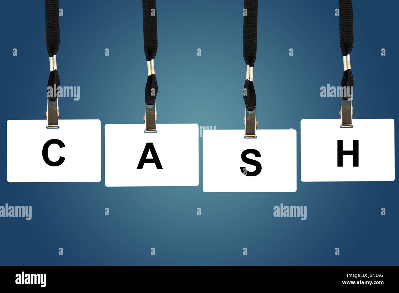 cash word on badge with blue background Stock Photo - Alamy