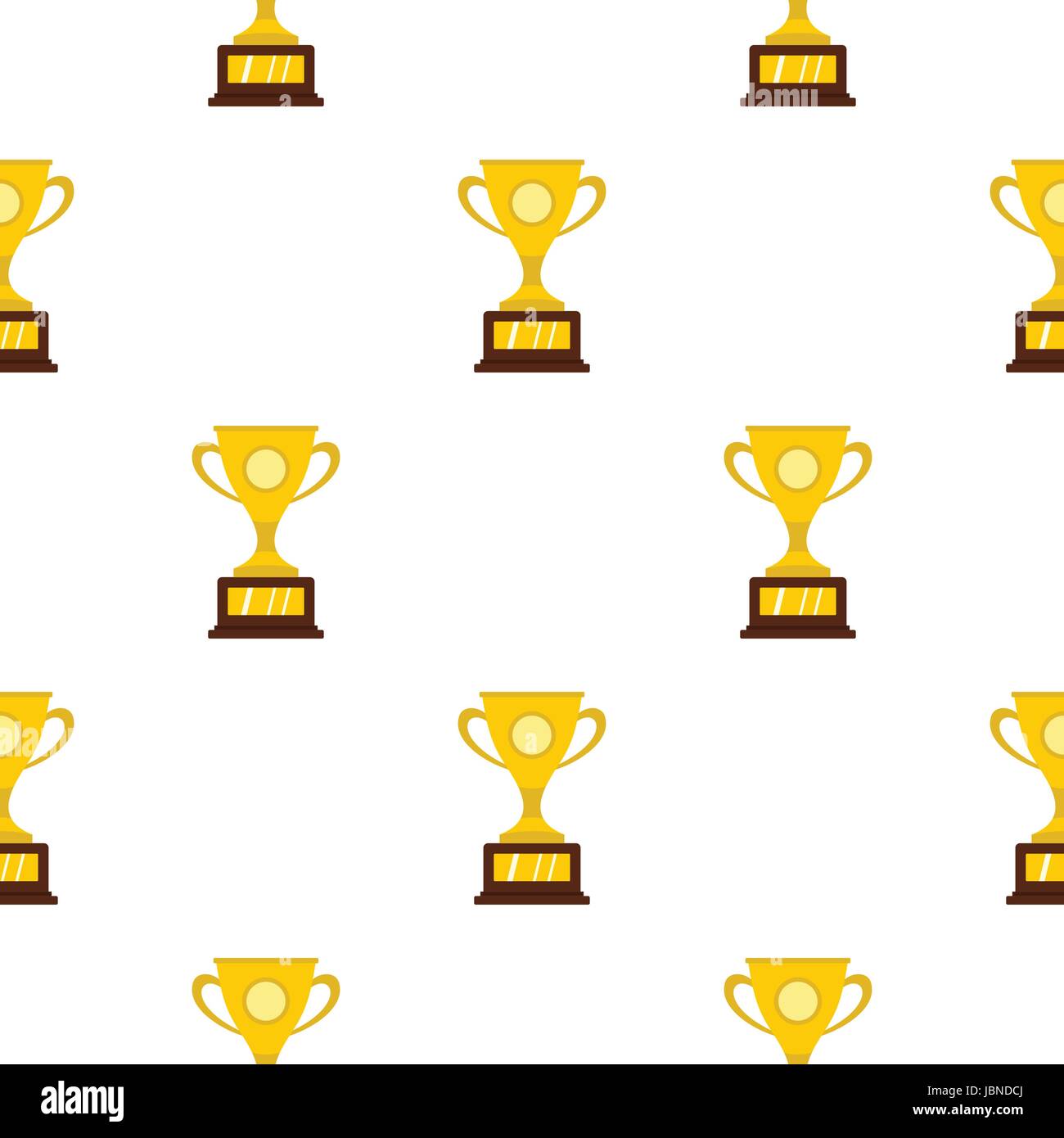 Gold winner cup pattern seamless background in flat style repeat vector ...