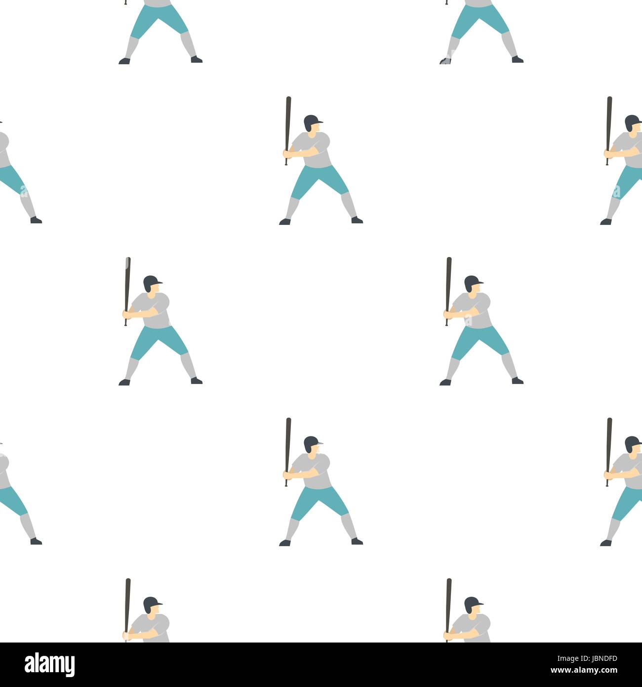 Professional baseball player pattern seamless background in flat style ...