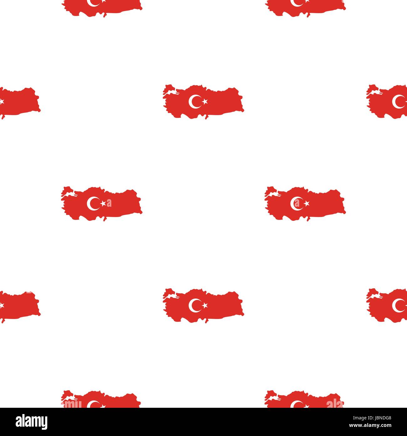 Turkey map in national flag colors pattern seamless background in flat ...