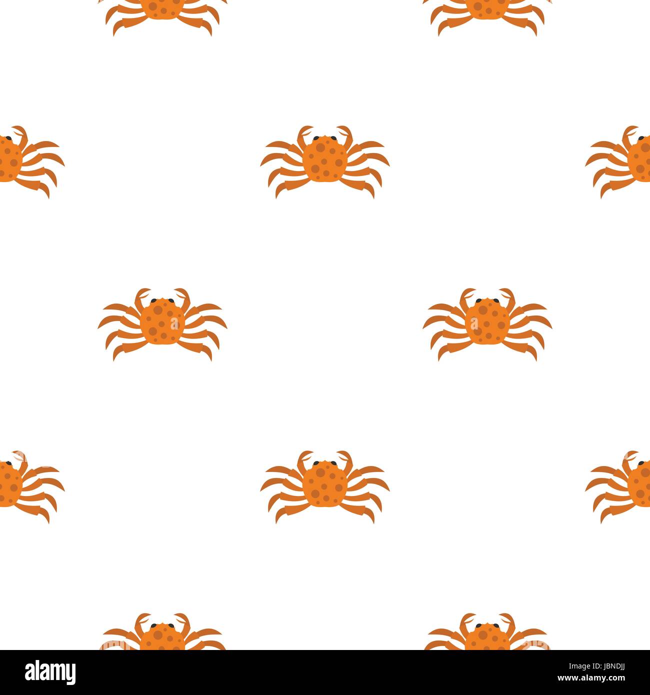 Orange crab pattern seamless background in flat style repeat vector ...