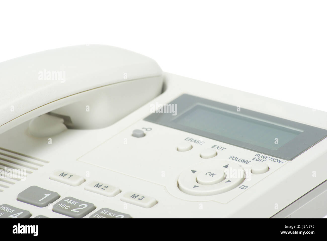 white office telephone on a white background Stock Photo - Alamy