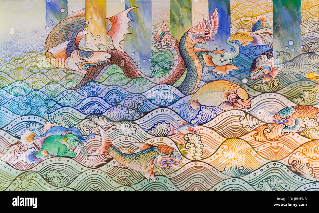 Detail of ocean mural hi-res stock photography and images - Alamy