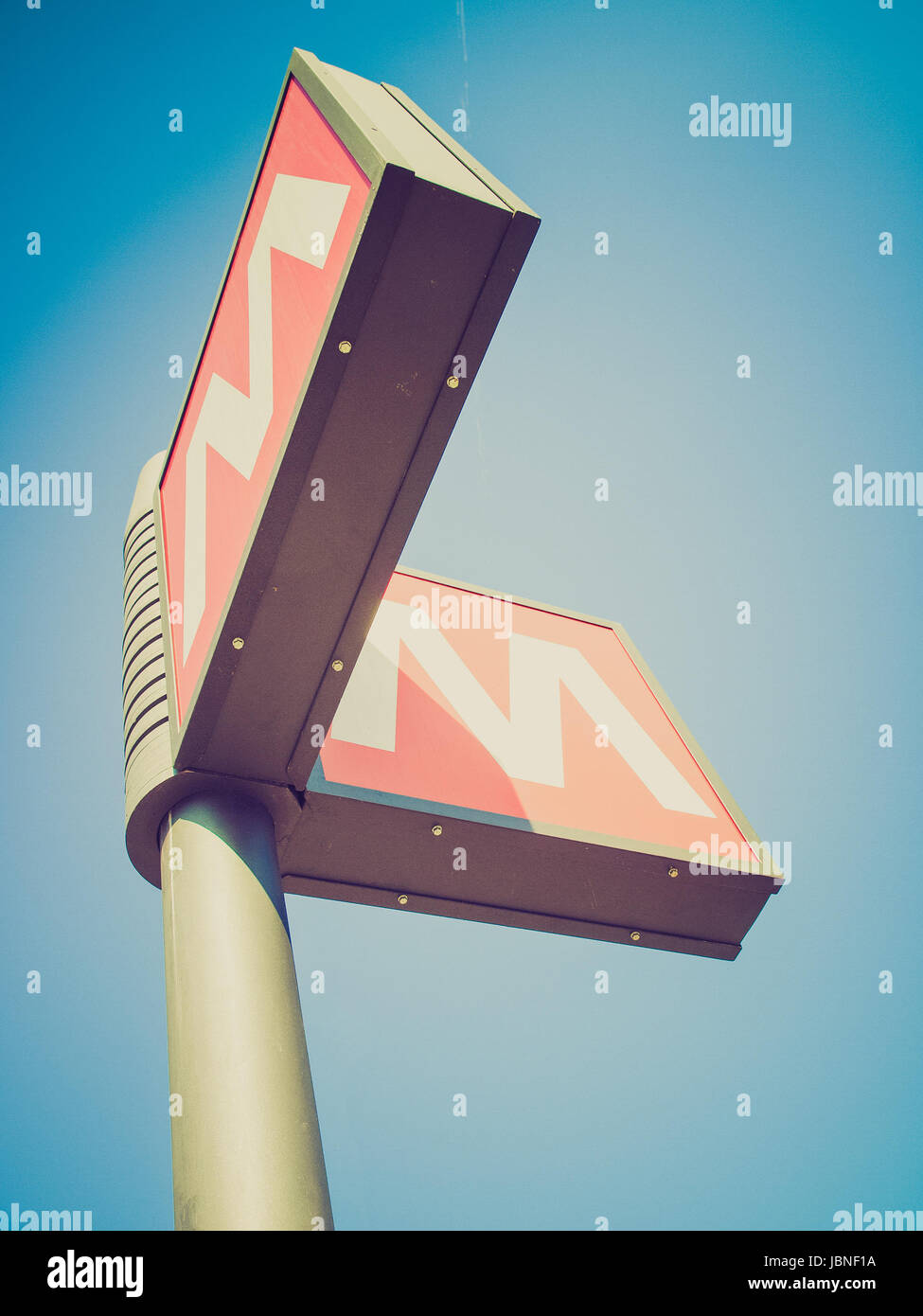 Vintage retro looking An underground subway metro tube traffic sign ...