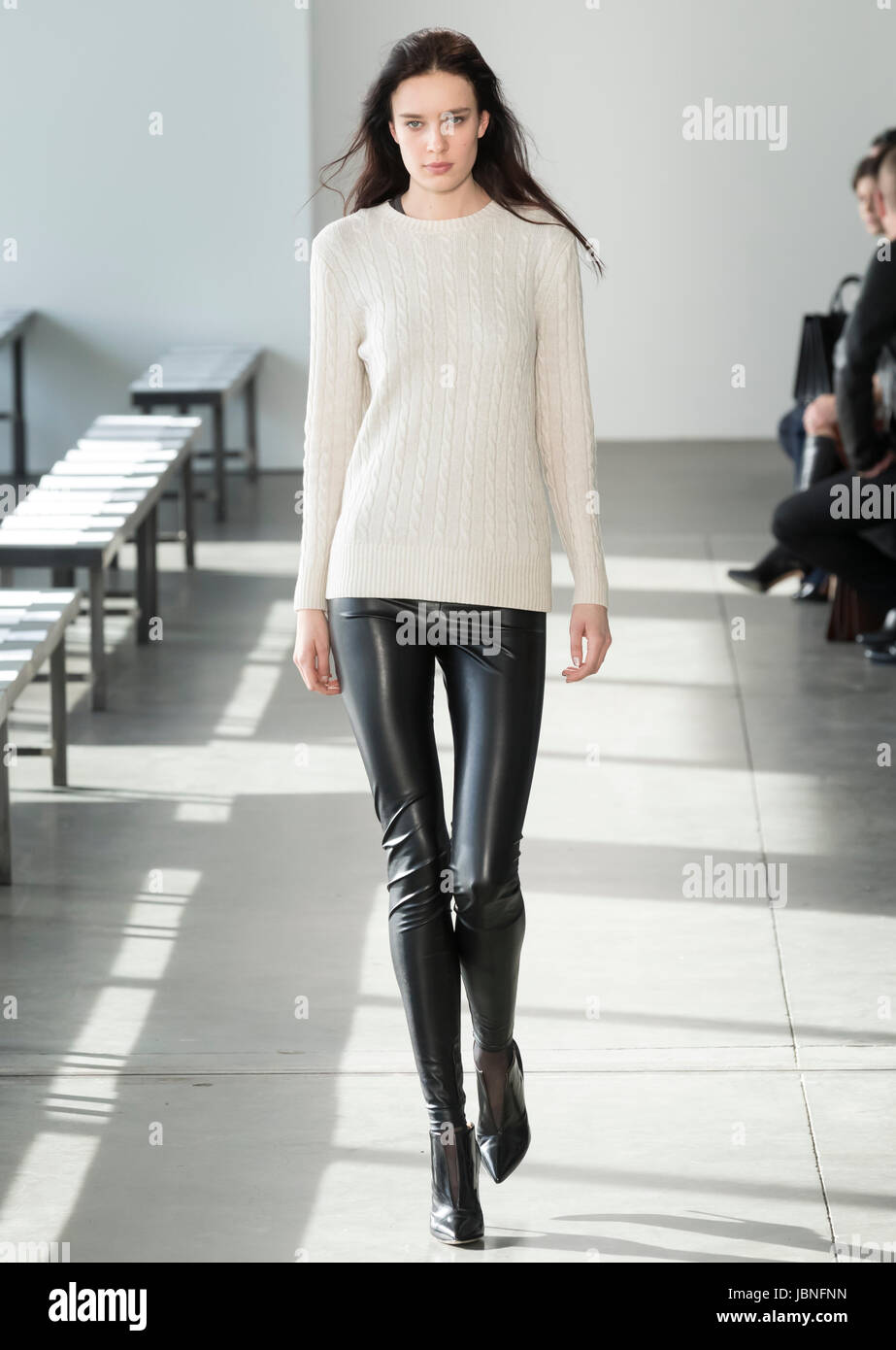 NEW YORK, NY - FEBRUARY 10, 2017: Alexandra Karpova walks the runway ...
