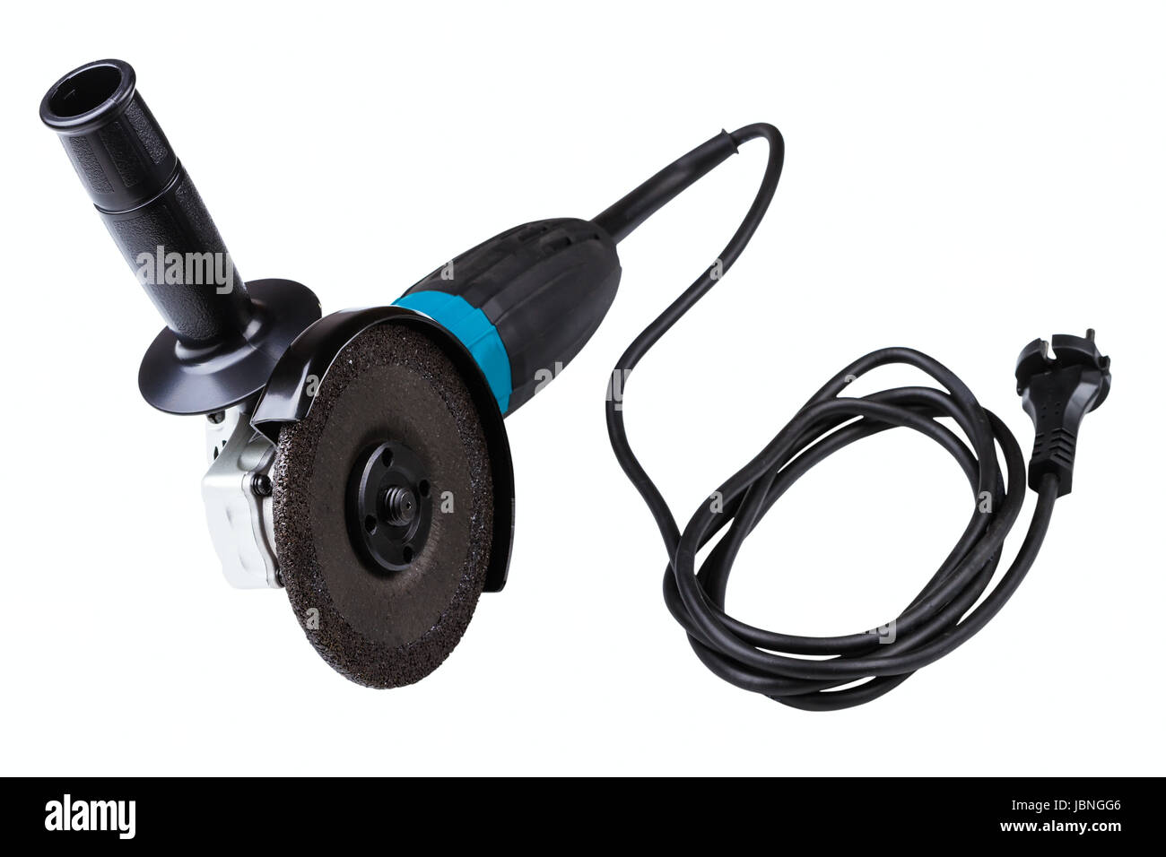 small angle grinder with abrasive disk isolated on a white background ...