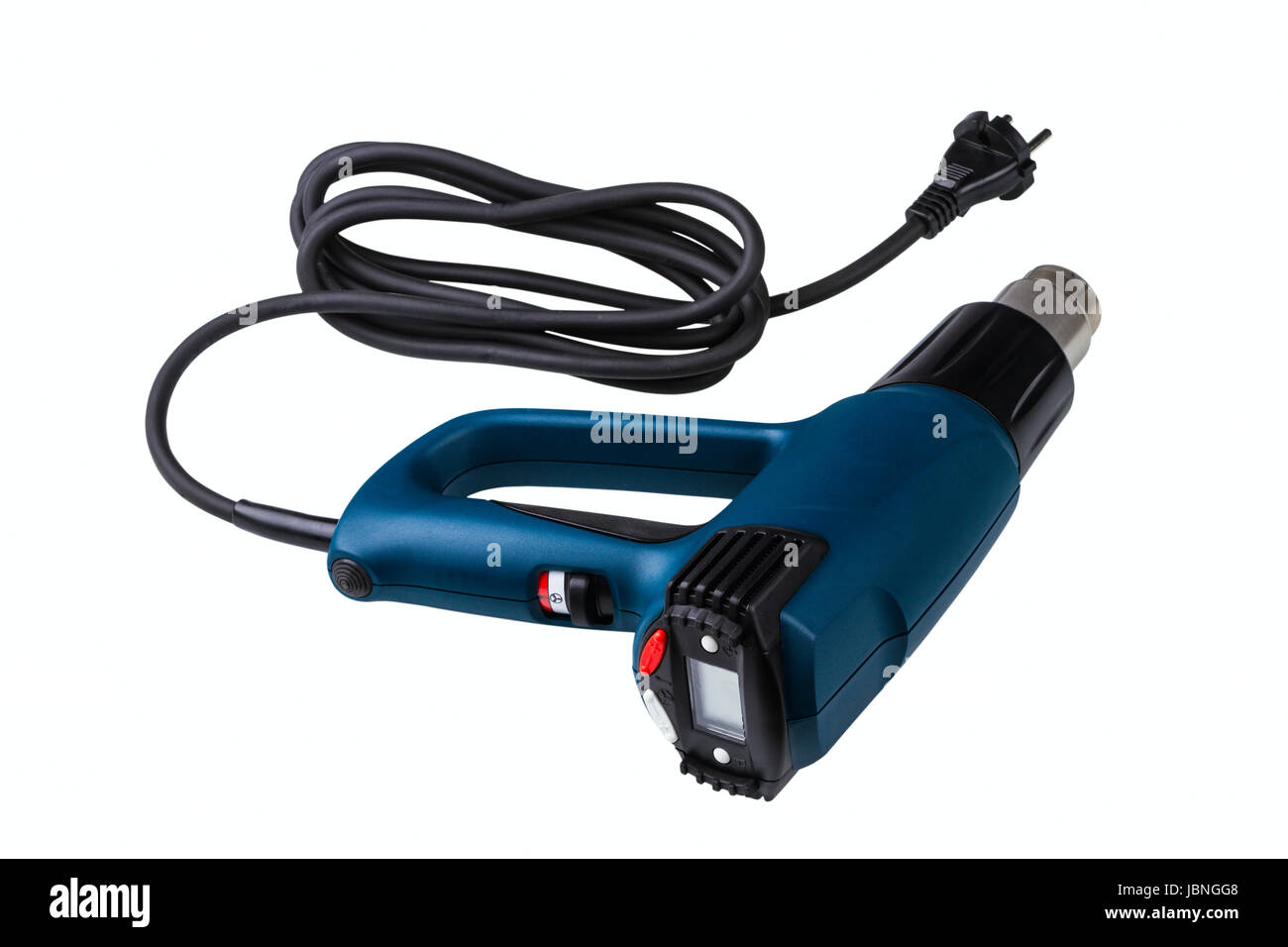 industrial programmable heat gun with LCD display isolated on white ...