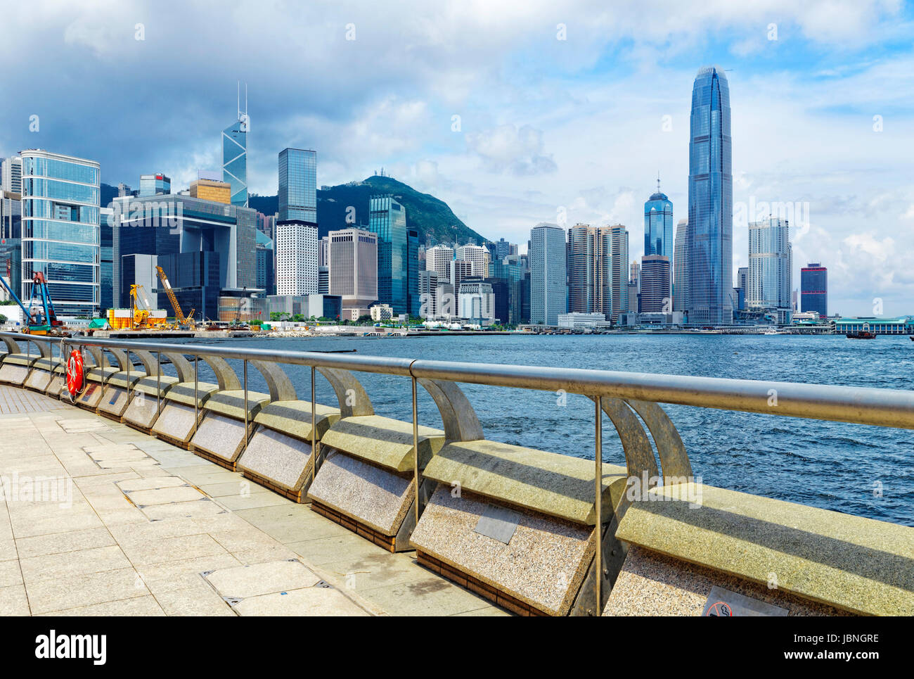 Hong Kong harbour , Wan Chai Waterfront Promenade Stock Photo - Alamy