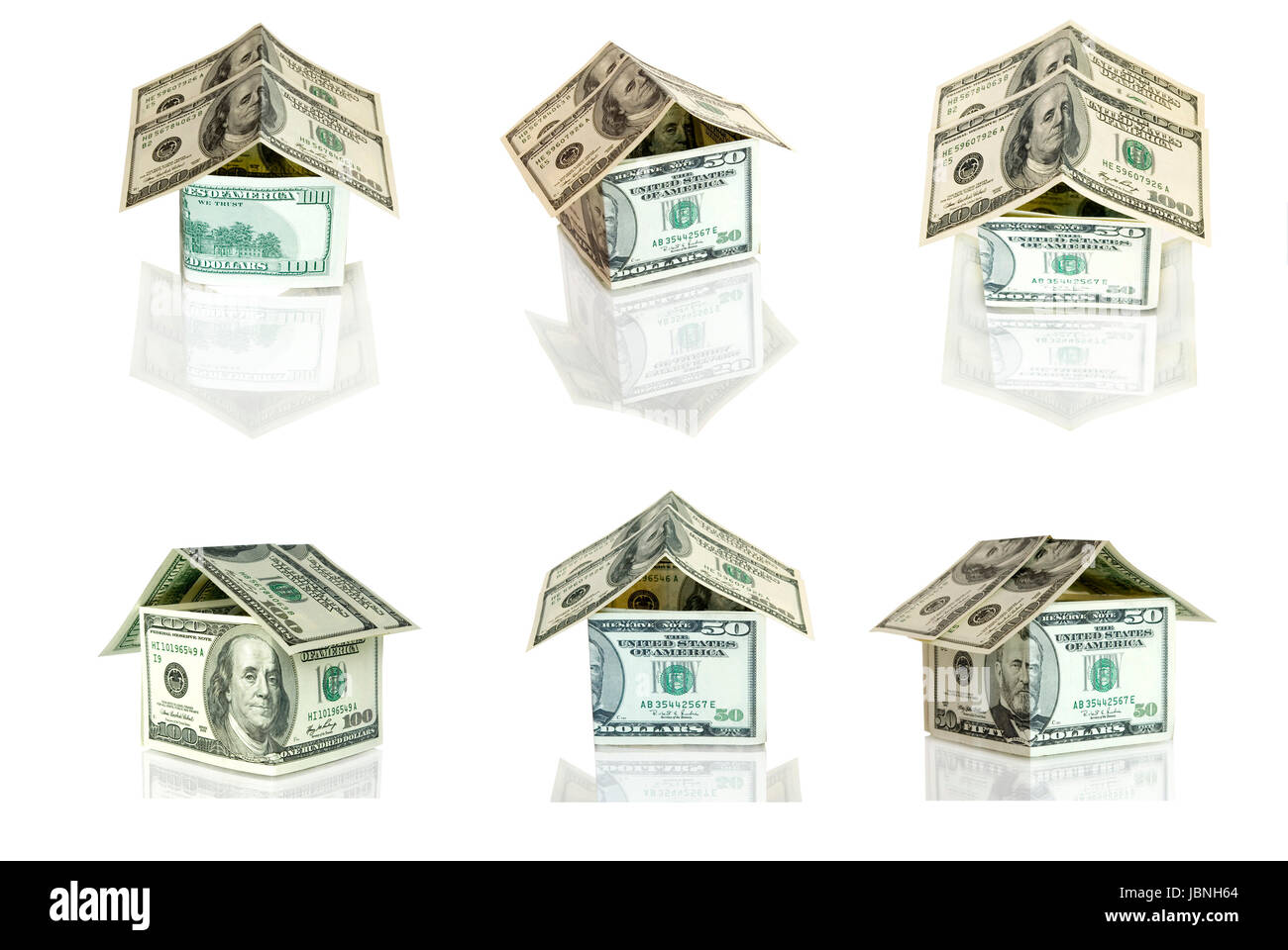 Money house on white background Stock Photo - Alamy