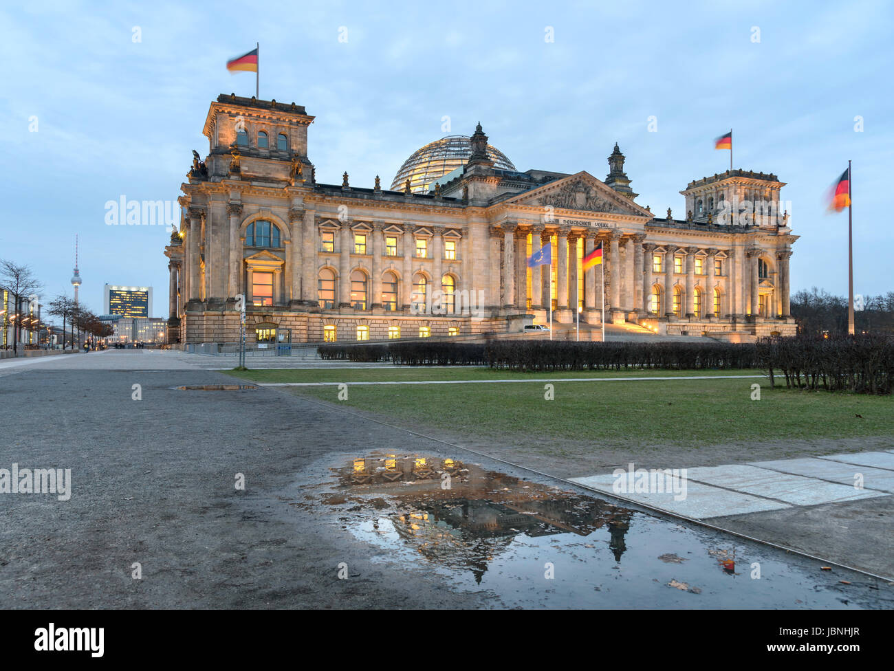 view of the German parliament (Reichstag) building in Germany's capital ...
