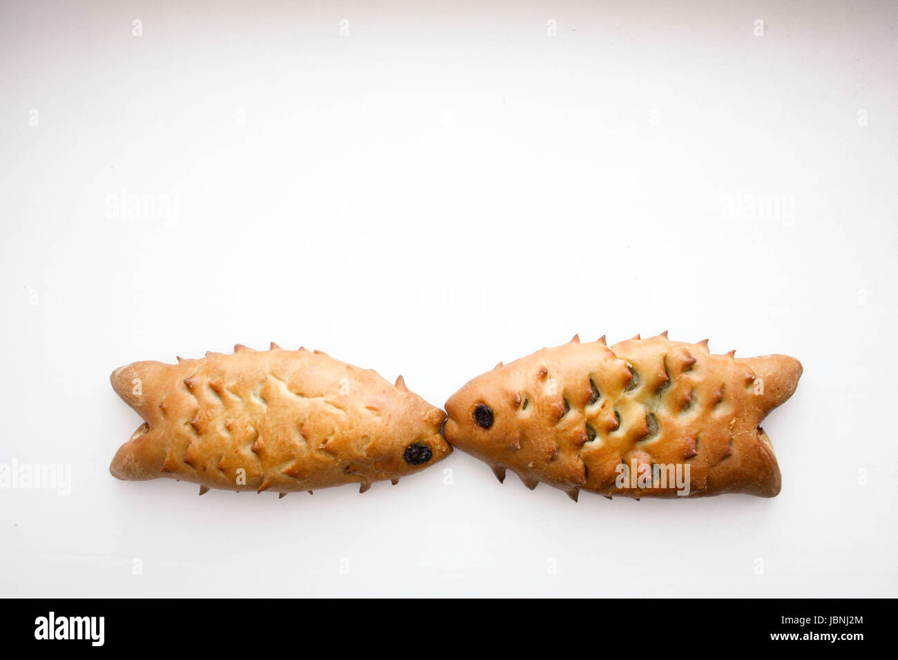 Fish bun with raisins instead of eyes. In the form of fish. Photo for ...