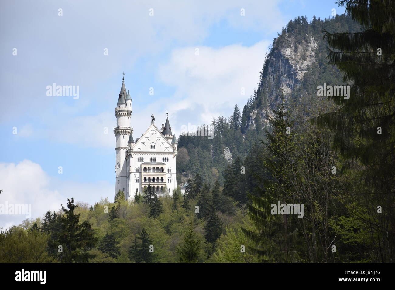 Neuschwanstein Castle in Bavaria,Germany. A fairy tale castle high in ...