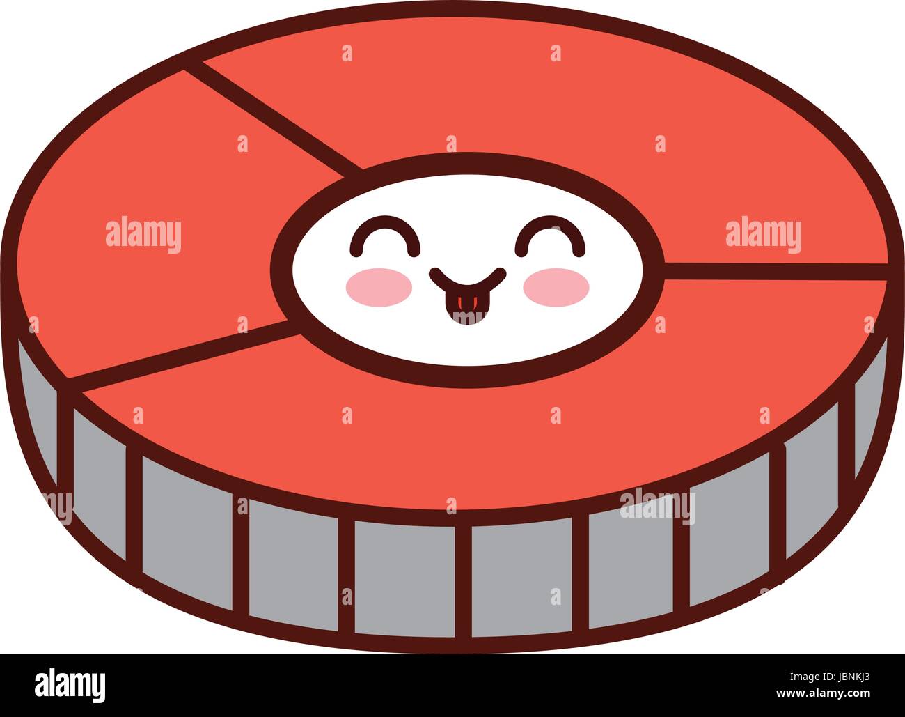 salmon slice kawaii character Stock Vector Image & Art - Alamy
