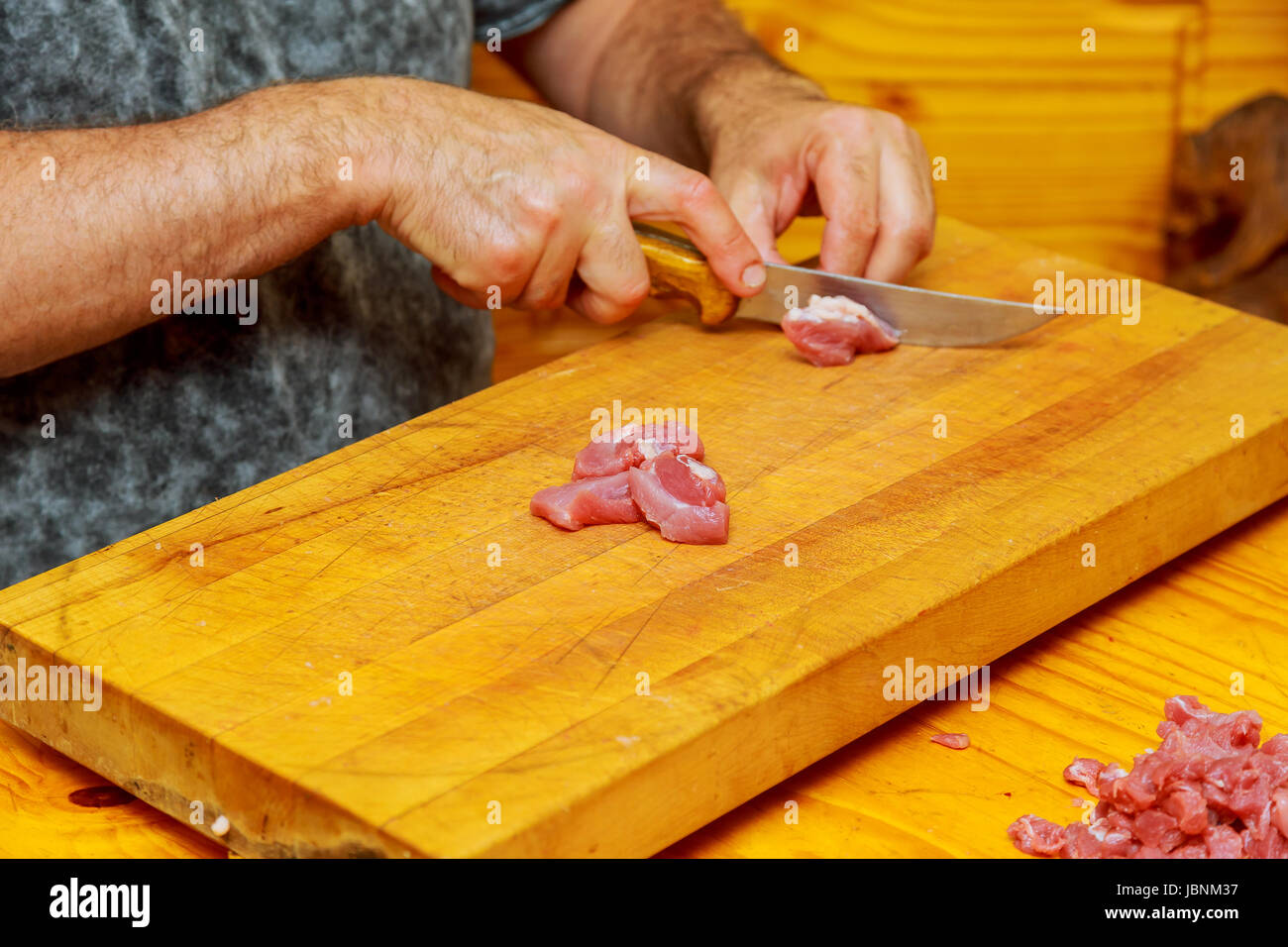Cutting raw meat hi-res stock photography and images - Alamy