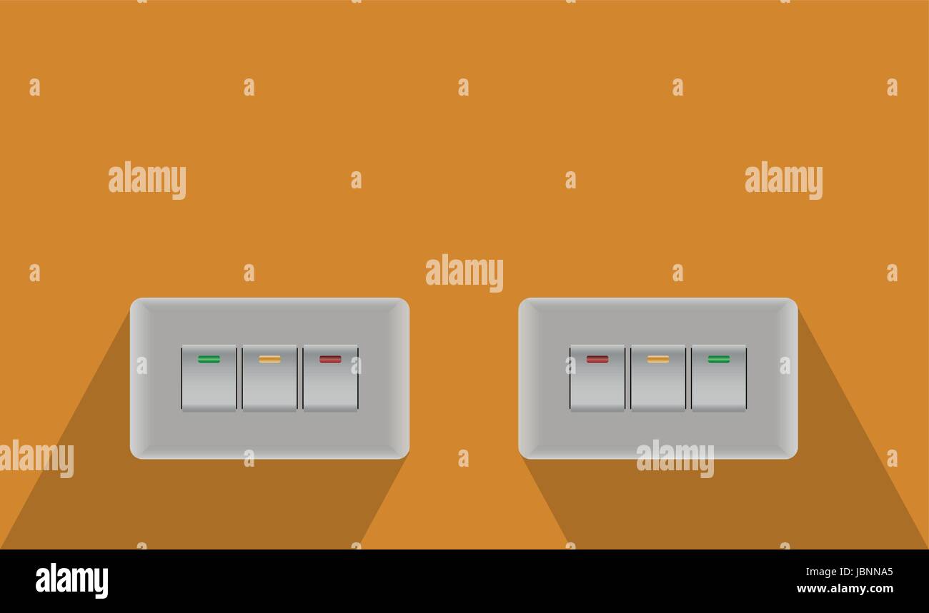 Wall electricity button switch Vector and illustration Stock Vector ...