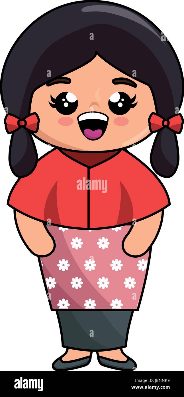 kawaii japanese girl icon Stock Vector Image & Art - Alamy