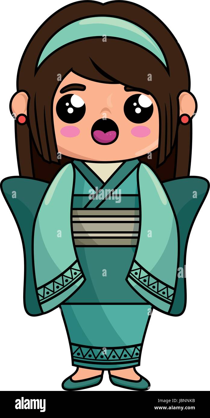 kawaii japanese girl icon Stock Vector Image & Art - Alamy